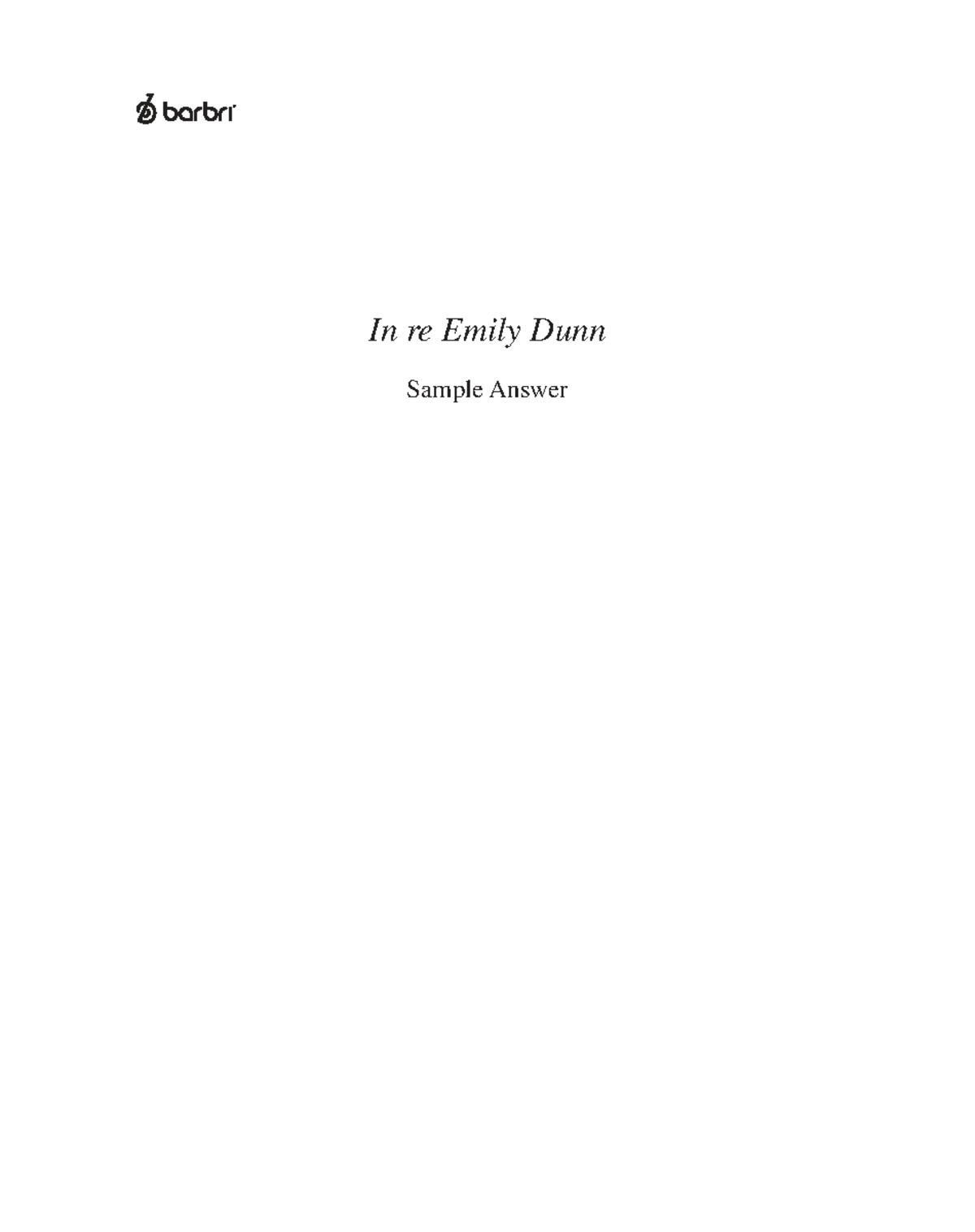 In re Emily Dunn MPT 25: Sample Answer for Estate Planning Draft - Studocu