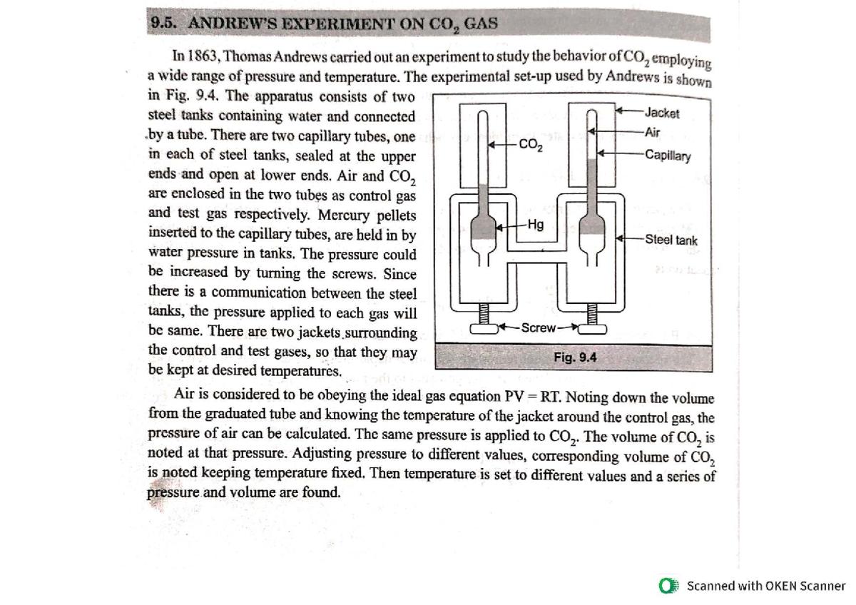 9.5. Andrews Experiment on CO2: Liquid-Gas Continuity and PV Diagrams - Studocu