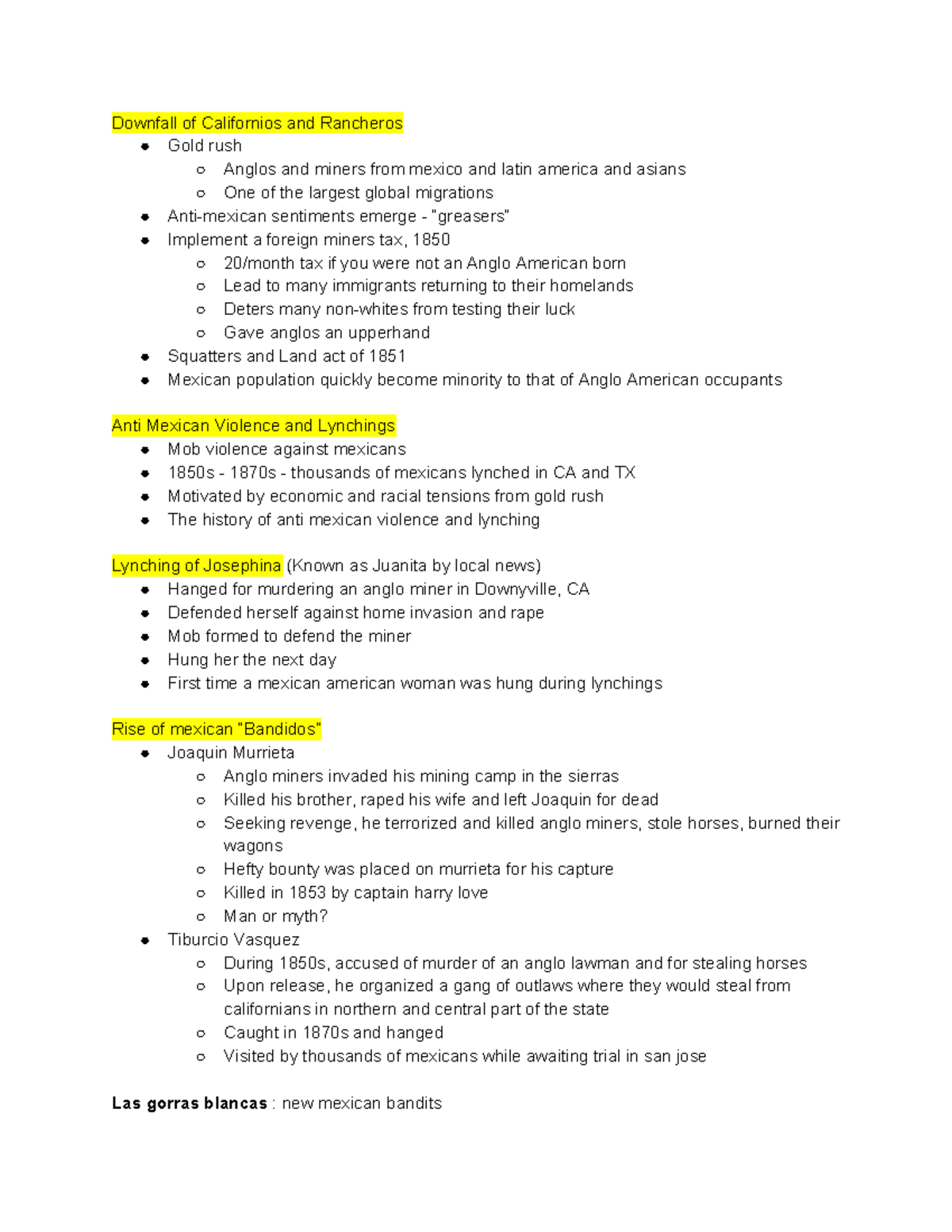 Mexicanos in the US 1848-1900 - Downfall of Californios and Rancheros ...