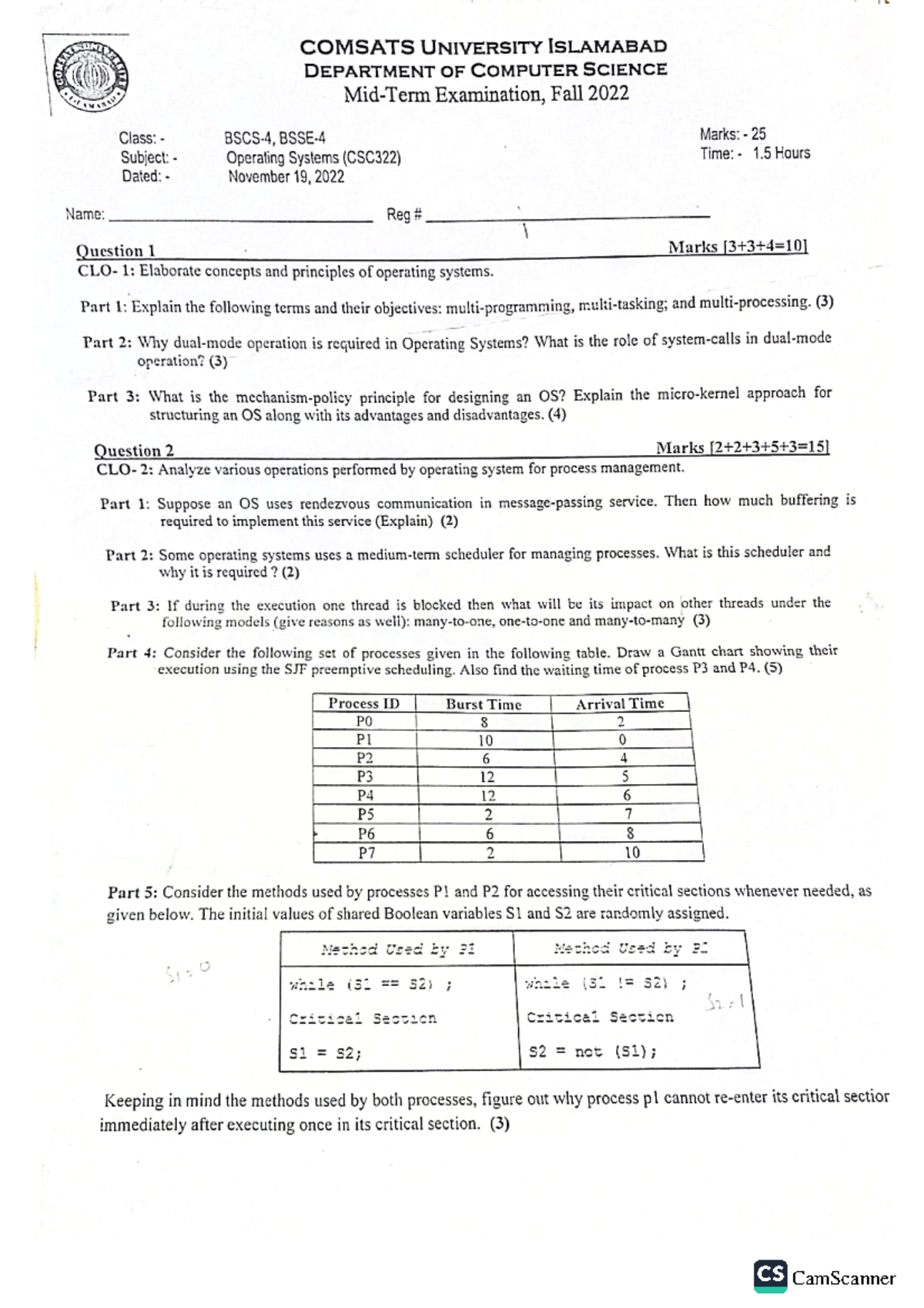 CSC322 & DSC306 Midterm Exam and Past Papers for Computer Science ...