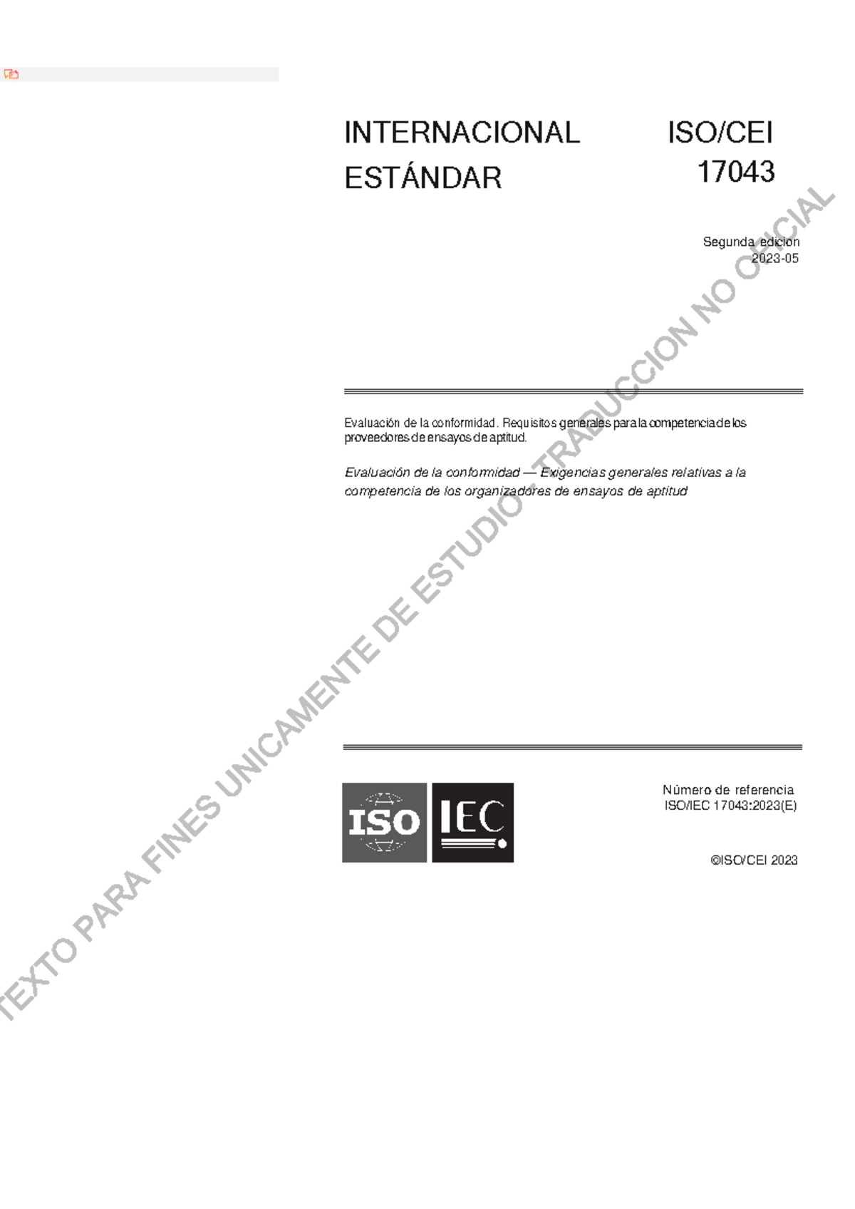 ISO/IEC 17043:2023 - Requisitos de Competencia para Pruebas de Aptitud ...
