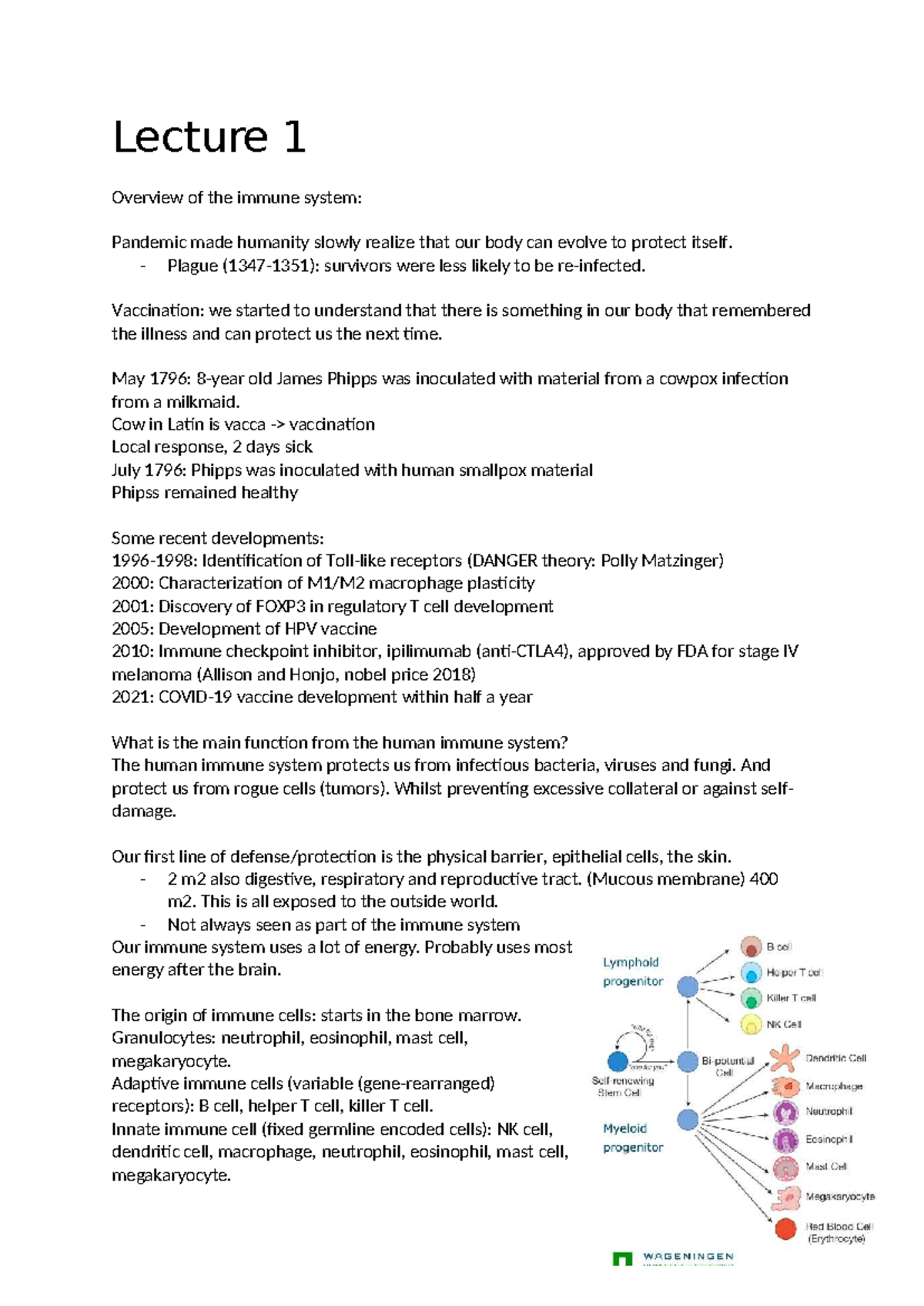 Lecture 1: Introduction to Human Immunology and Immune System Evolution ...