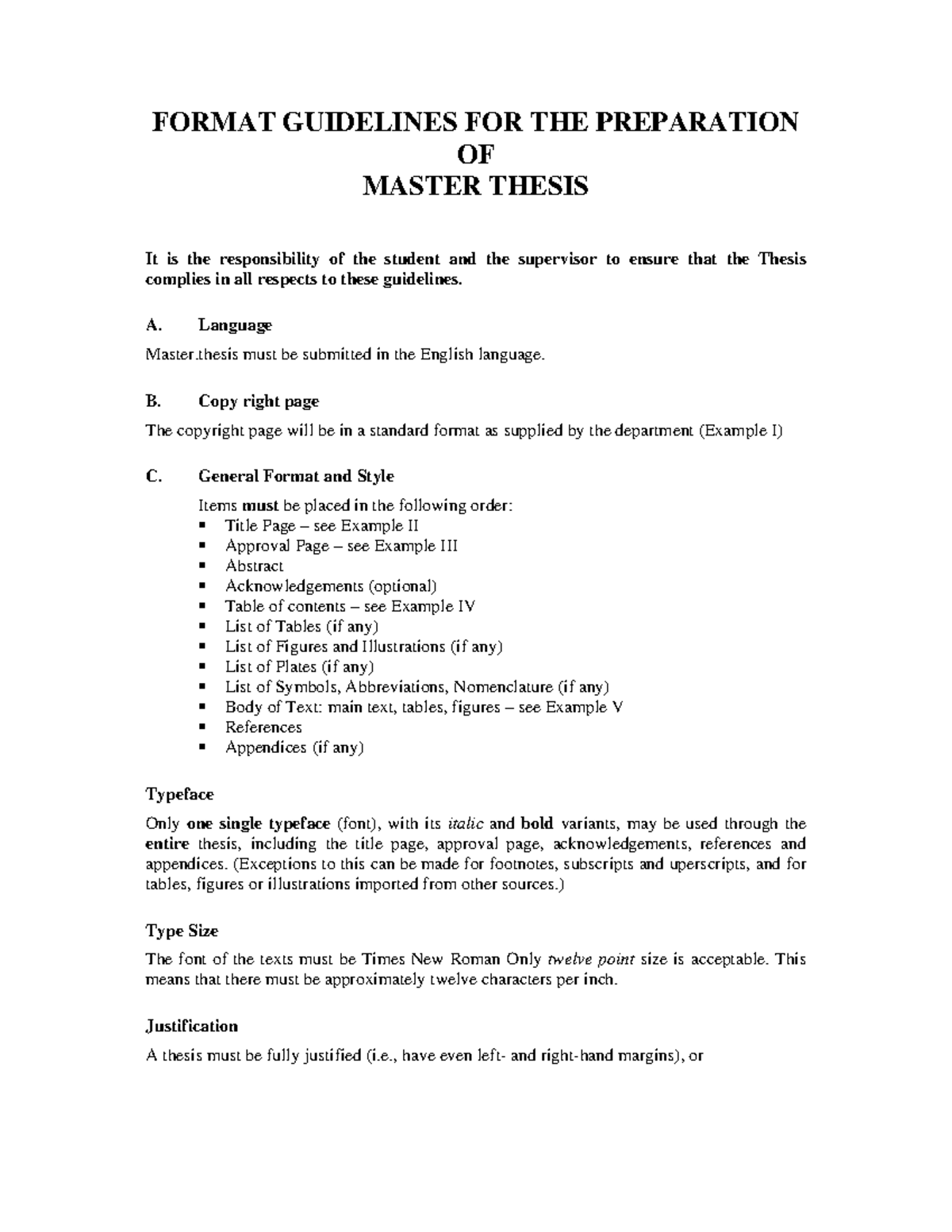 MSc Thesis Format Guidelines: Structure & Style Essentials - Studocu