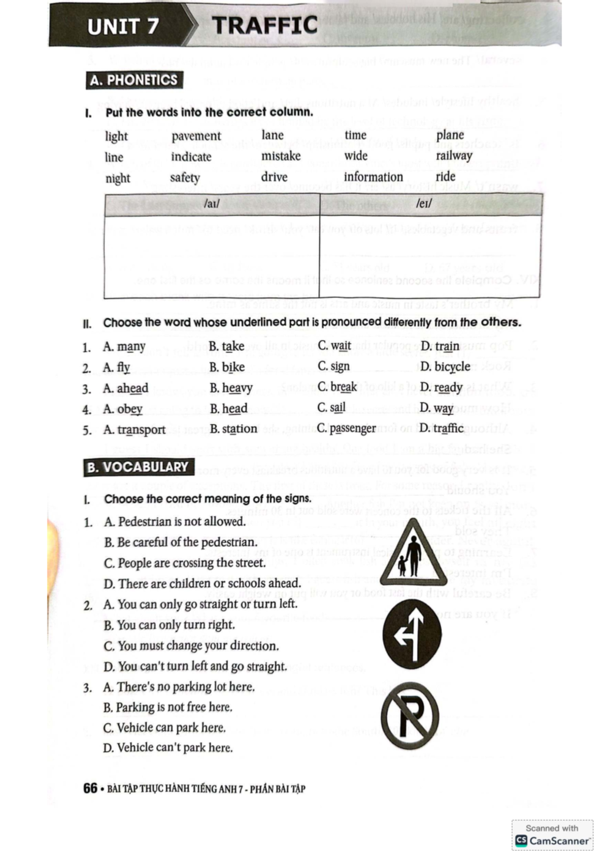 TA7 Unit 7: Traffic - Phonetics, Vocabulary, Grammar & Writing ...