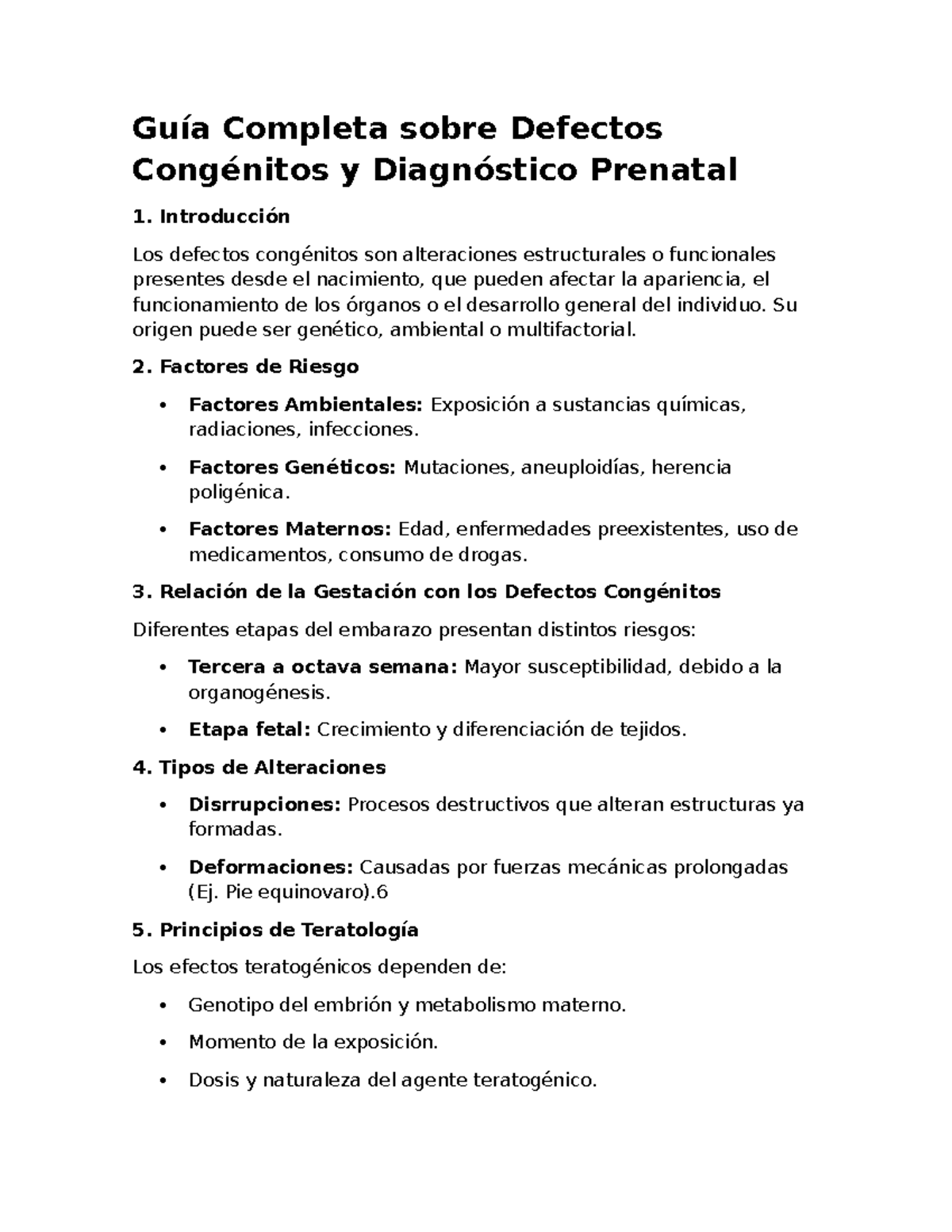 Guía Completa sobre Defectos Congénitos y Desarrollo Embrionario - Studocu