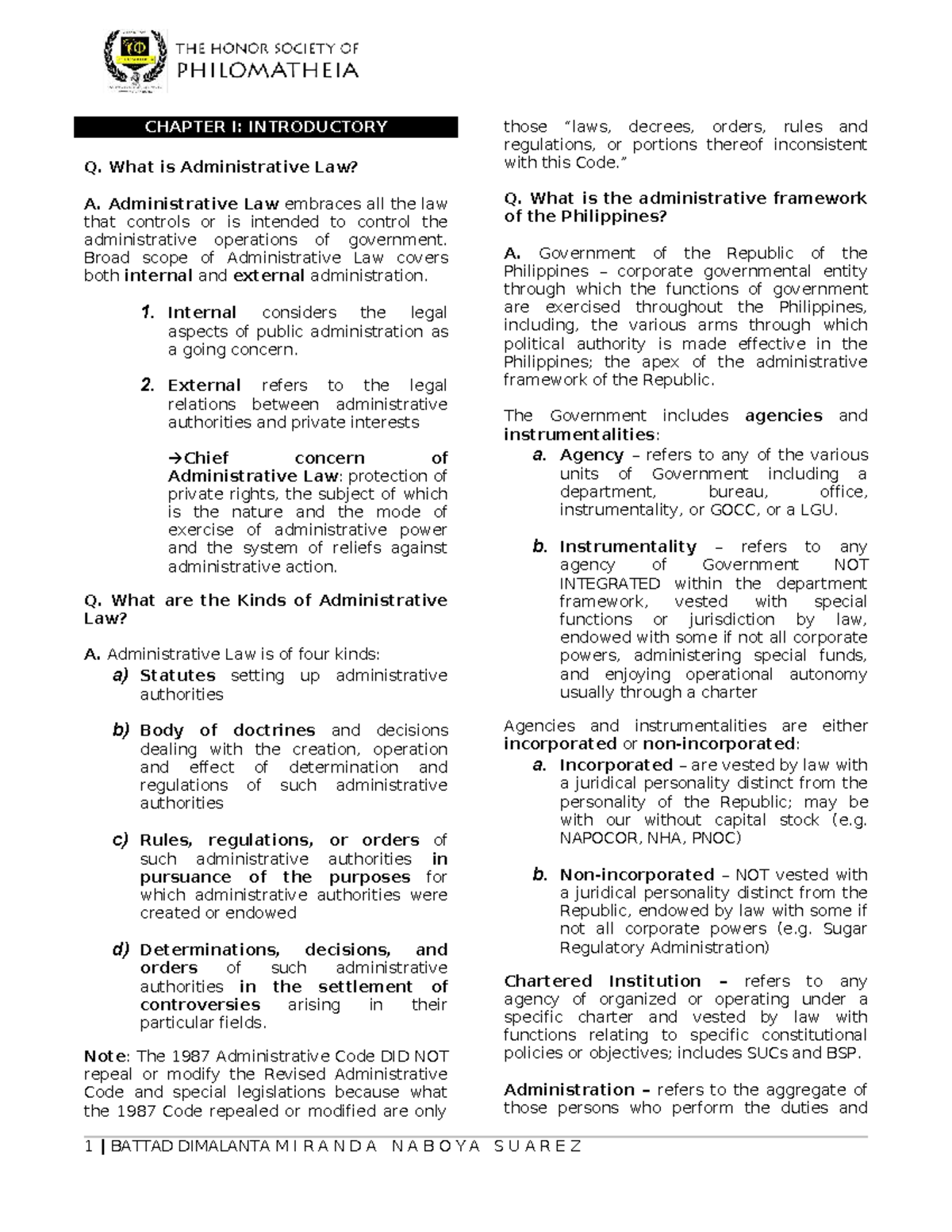 Administrative Law Overview: Key Concepts and Framework (LAW 101) - Studocu