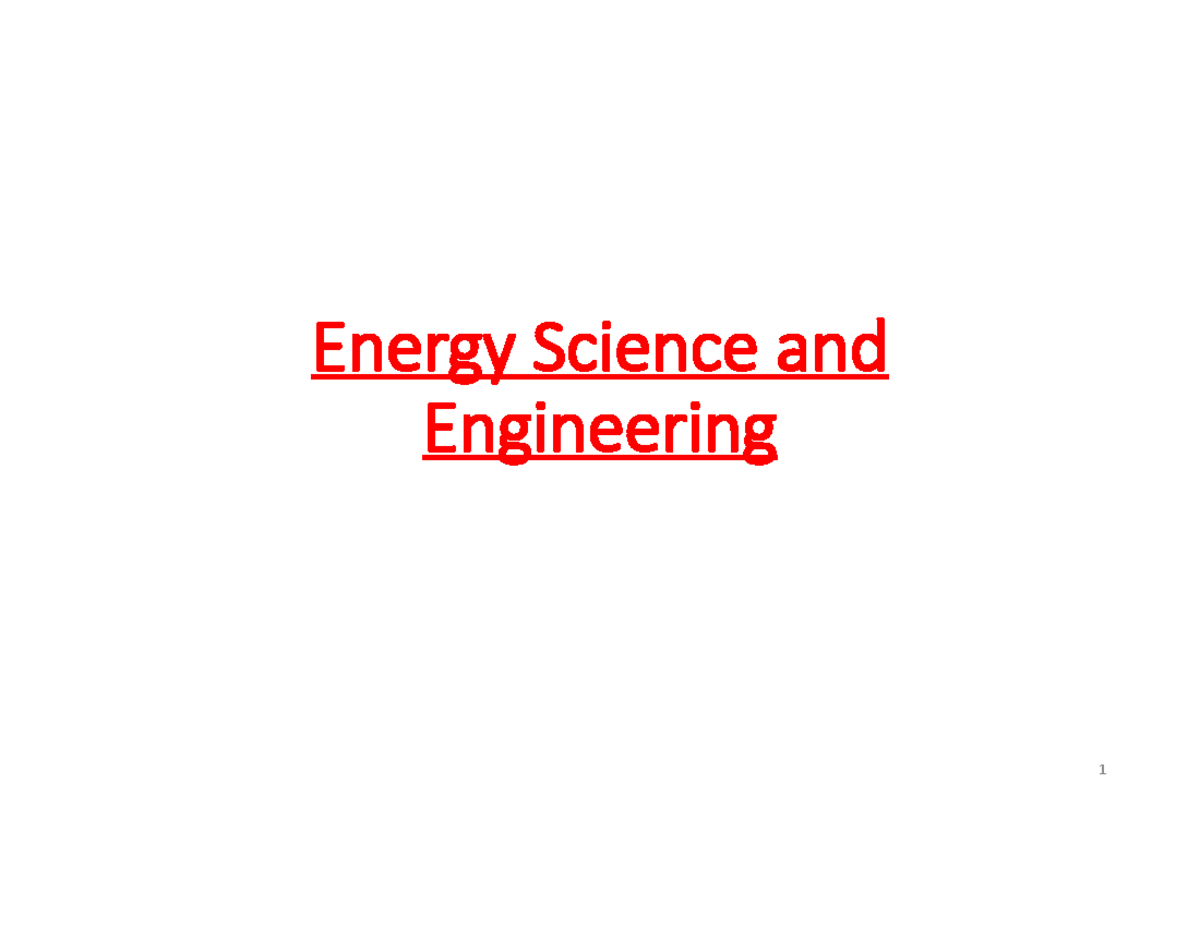 ESE Lecture Notes: Understanding Energy, Work, and Power Principles ...
