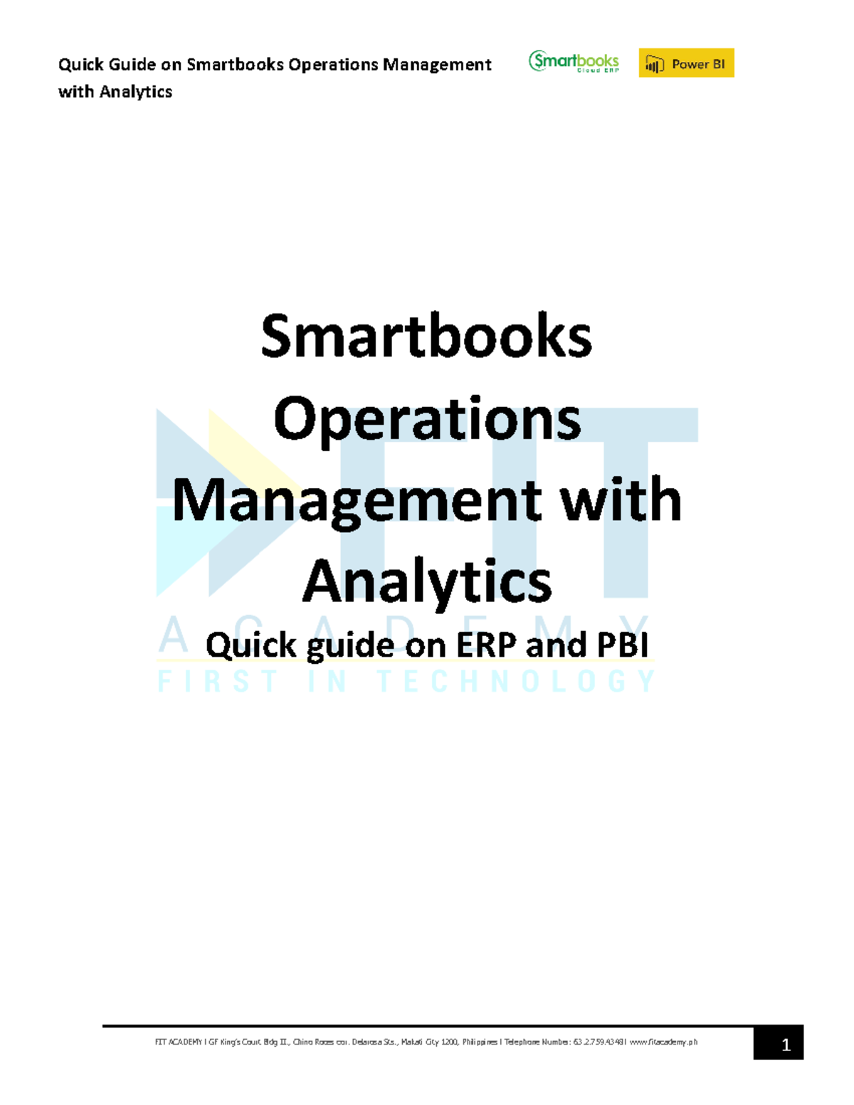 Quick Guide on Ops Management & Analytics (v2023) - ERP and PBI ...
