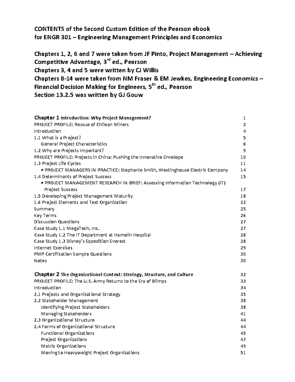 Contents - CONTENTS of the Second Custom Edition of the Pearson ebook for ENGR 301 ñ Engineering ...