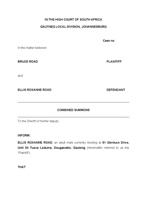 Notice of Opposition to Mediation - Rule 41A in High Court Case No ...