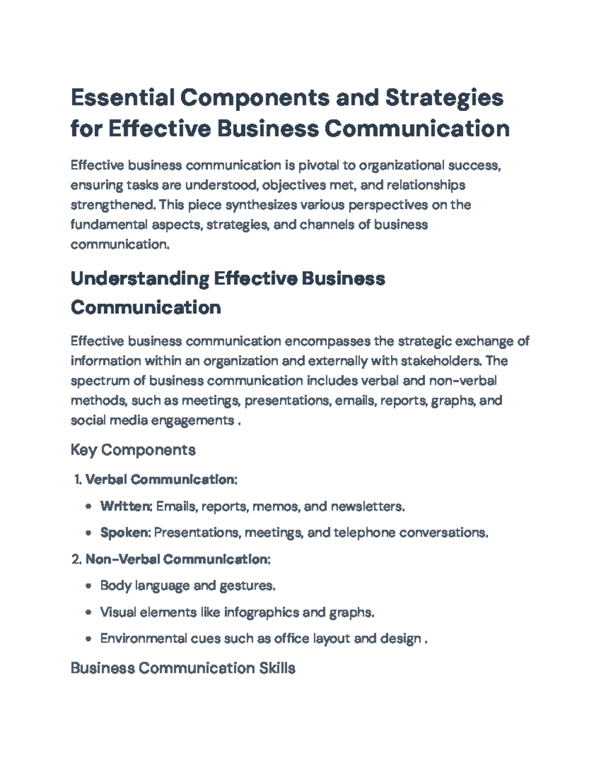 Effective Business Communication Strategies for Success in ...