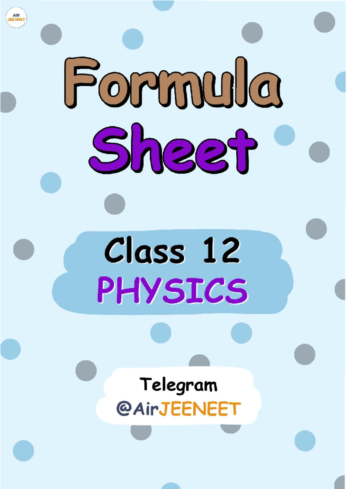 Formula sheet Class 12 (3) 250216 132620 - Formula Cheat Sheet Class 12 ...
