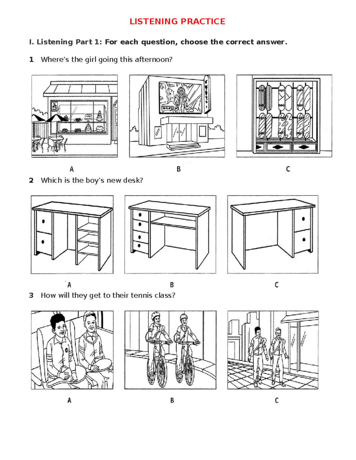 Listening Practice I - TA1: Questions and Answers - Studocu