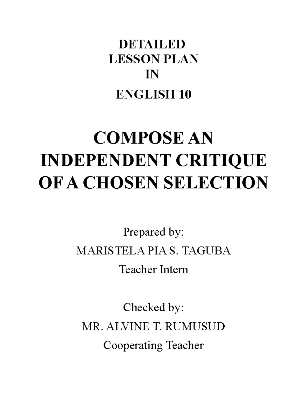 DLP 1 - Lesson plan - Detailed Lesson Plan In GRADE 7 Mathematics ...