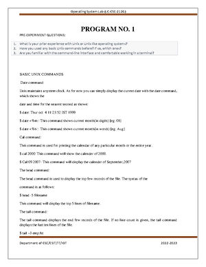 OS file - OperatingSystems - EXPERIMENT - 1 AIM: Study of hardware and ...