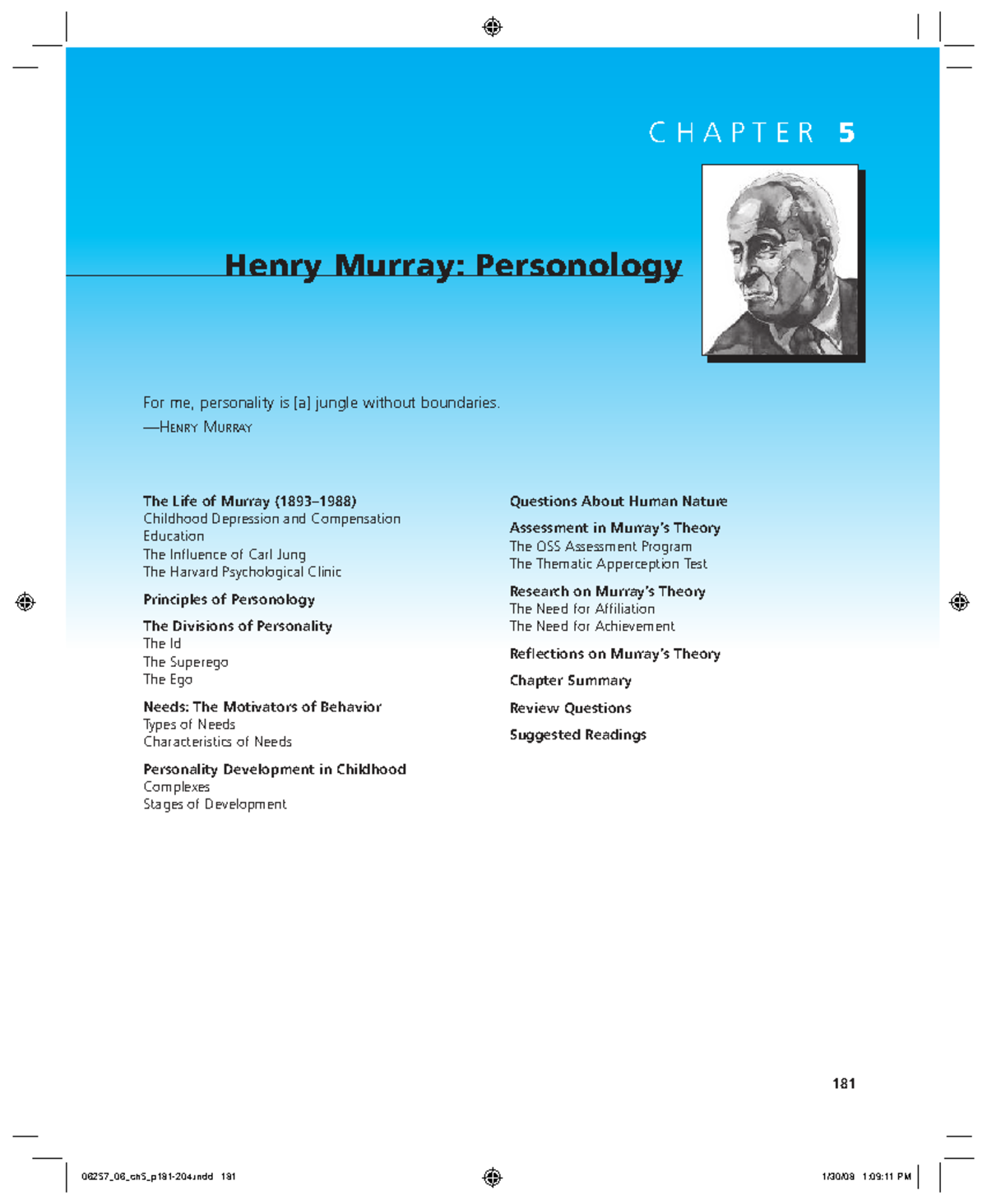 CHAPTER 5: Henry Murray's Personology and Its Impact on Personality ...