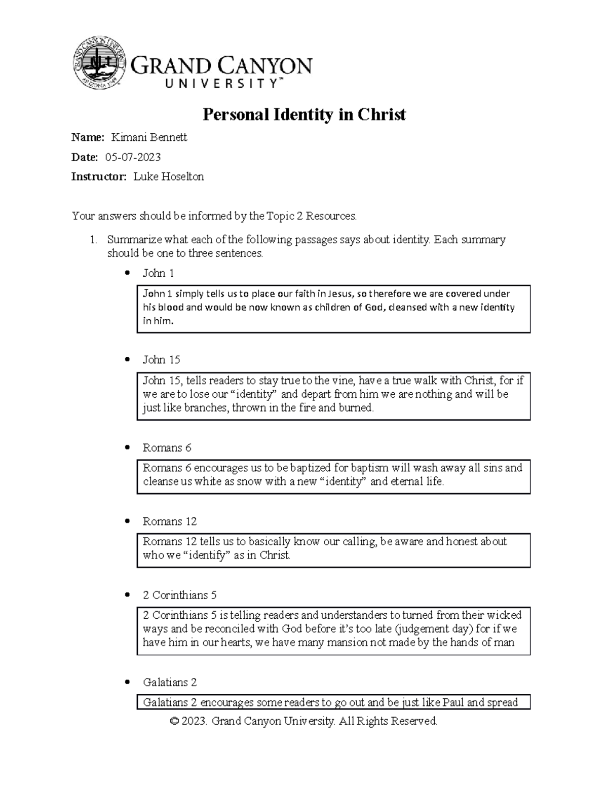 CWV 316 RS T2 Examining Personal Identity Through Christ's Teachings ...