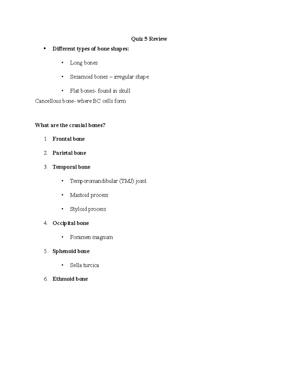 Quiz 5 Review - Medical Terminology Master of Biomedical Sciences ...