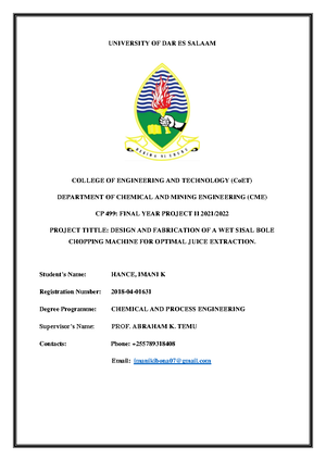 BOOK - Design and manufacture - DAR ES SALAAM INSTITUTE OF TECHNOLOGY DEPARTMENT OF MECHANICAL ...