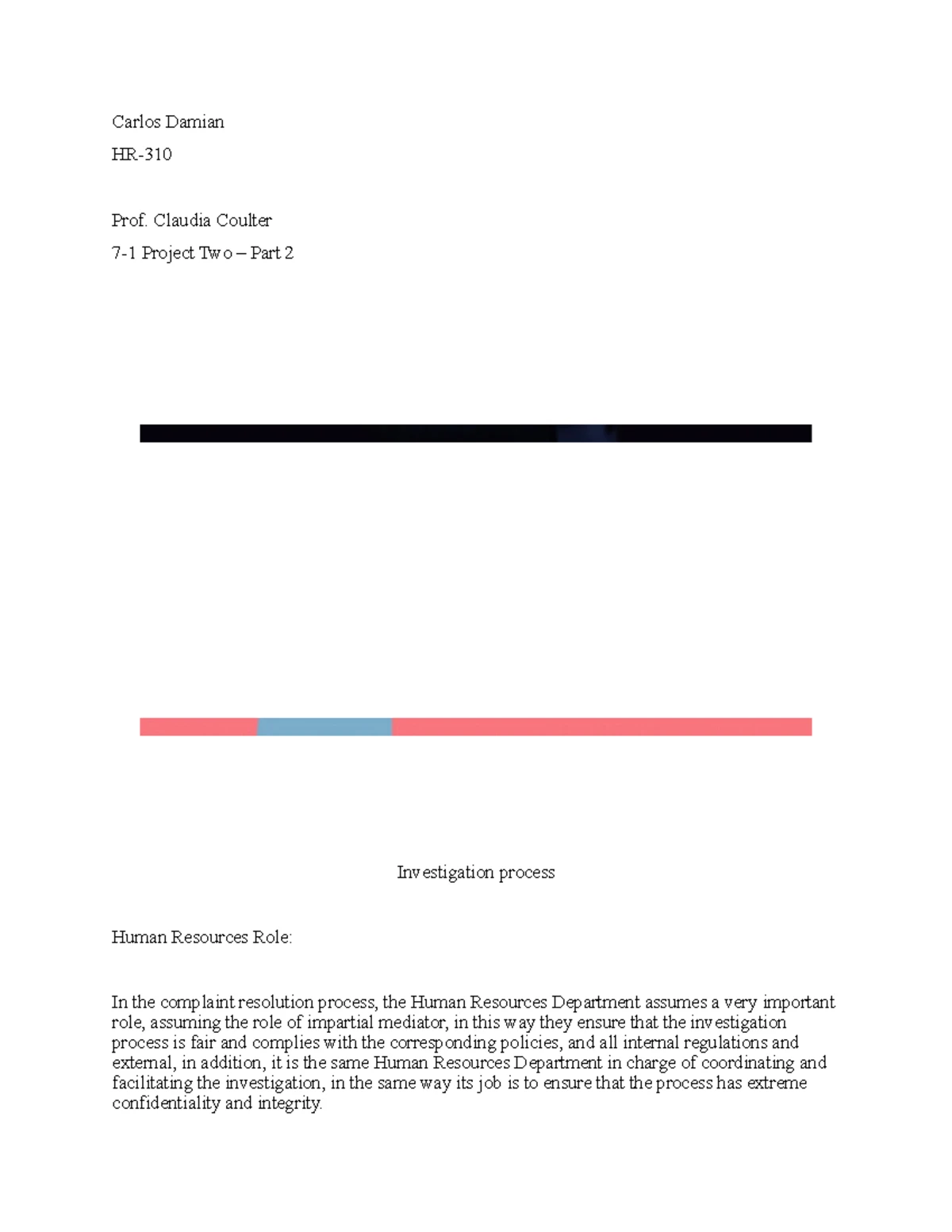 HR 310 7-1 Project Two: Investigating Employee Complaint Issues - Studocu