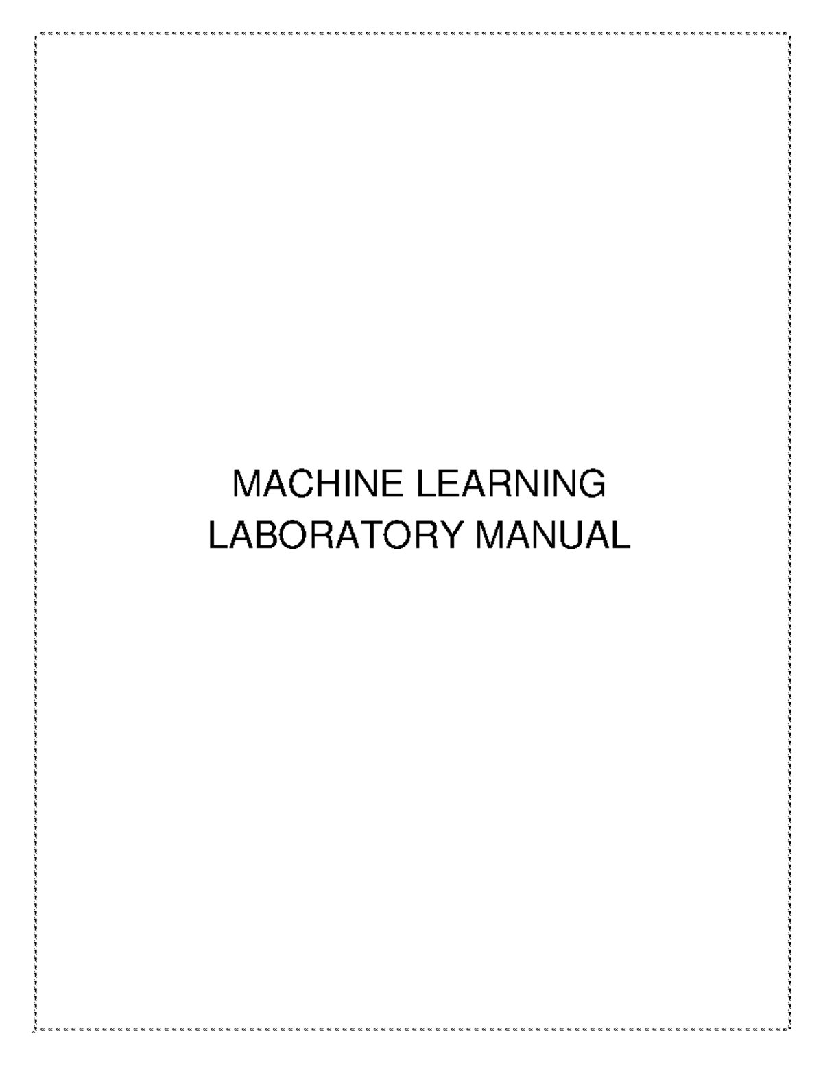 MC4311 - Machine Learning Laboratory Manual and Data Structures Guide ...