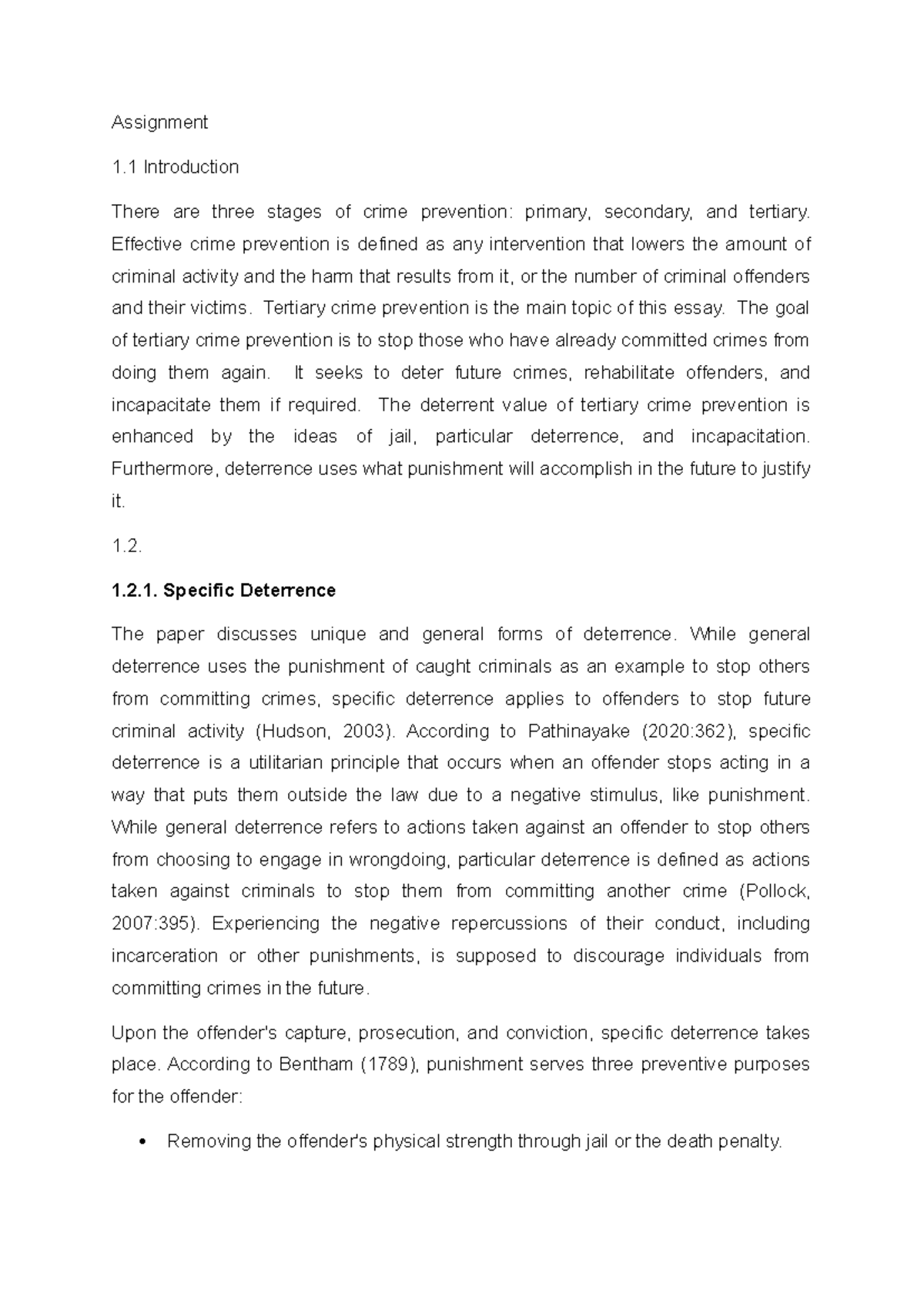 Assignment CMP 101 - Tertiary Crime Prevention Strategies - Studocu