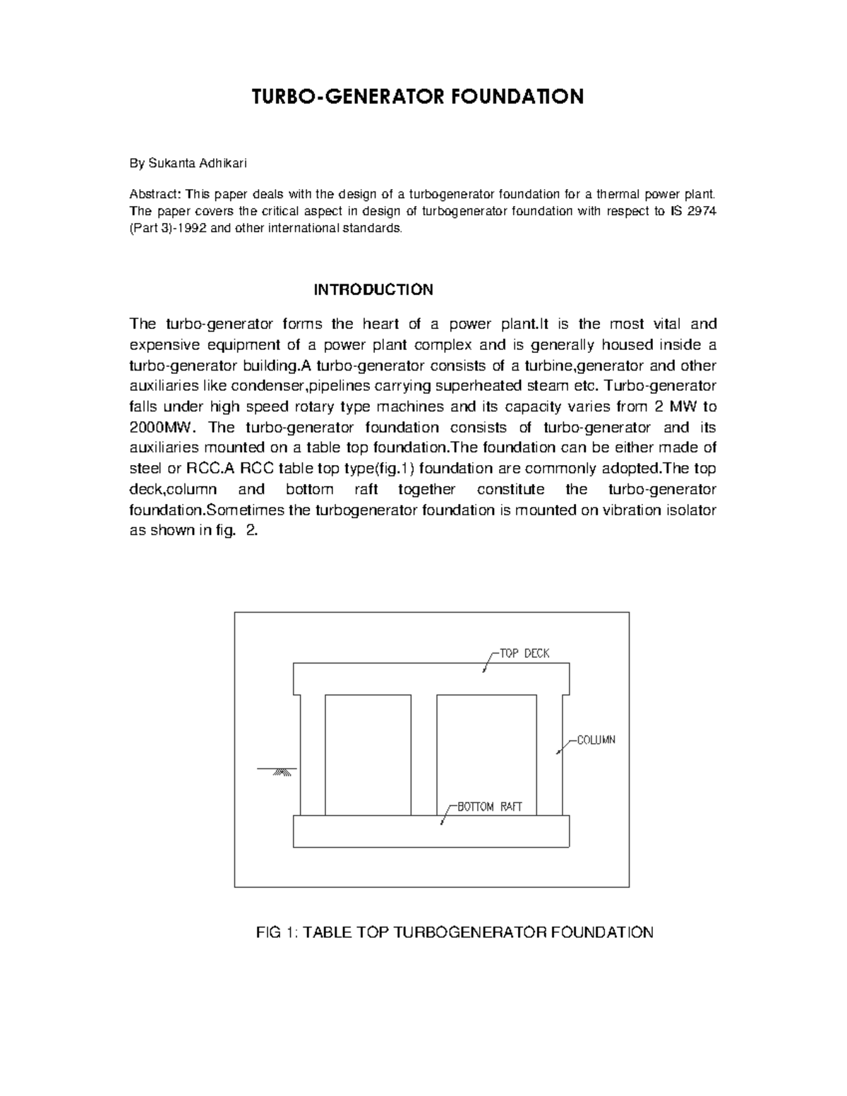 TG Foundation 316 - Detailed Study on Turbo Generator Foundations - Studocu