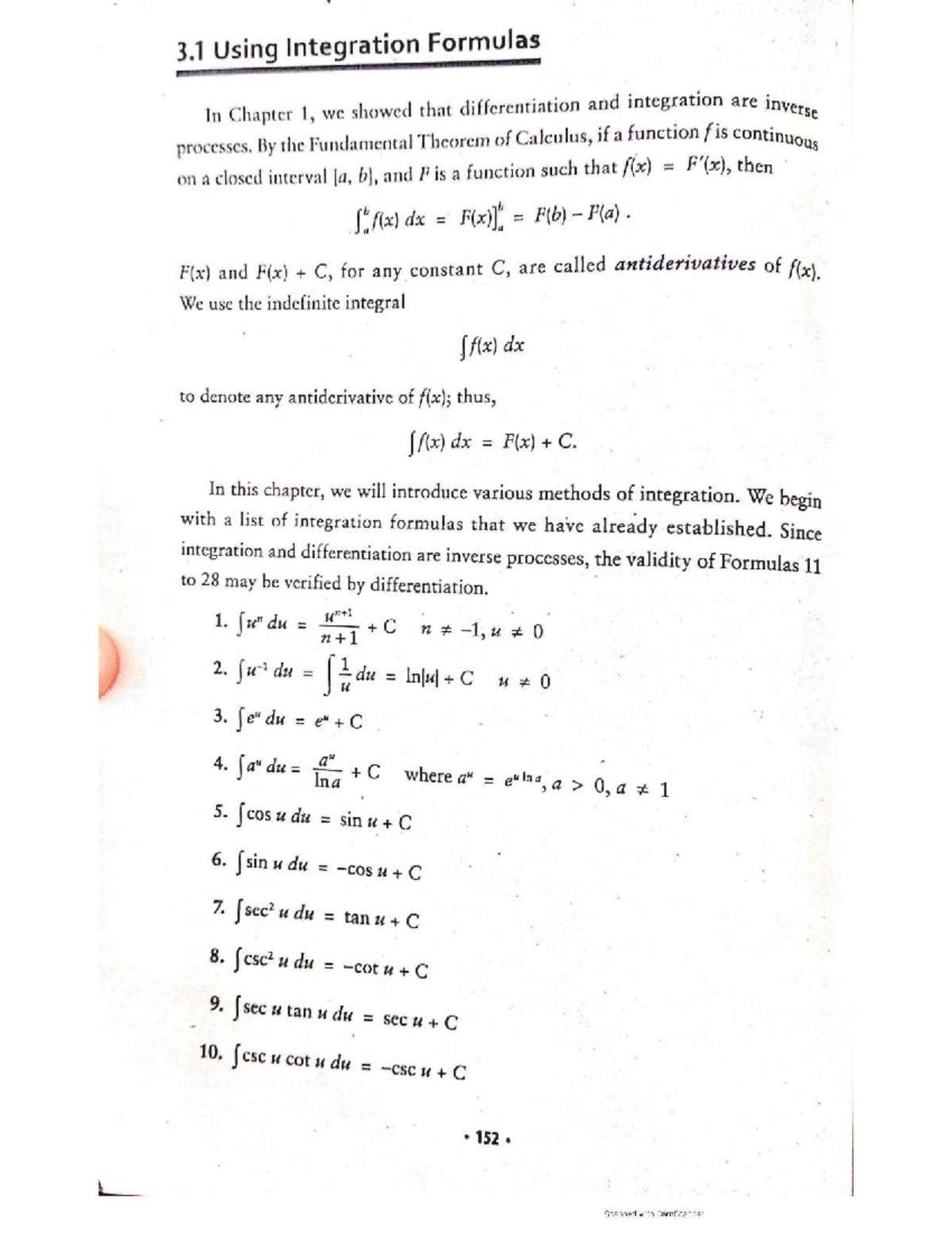 Int1 - Calculus 3: Integration Formulas and Techniques - Studocu