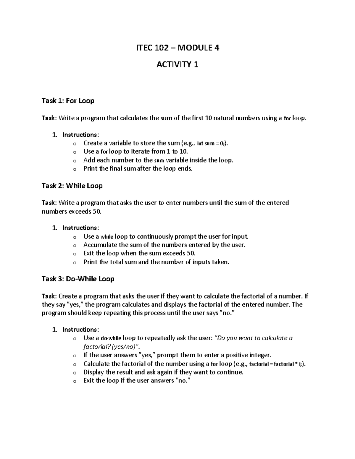 Inbound 4001352564483426451 - ITEC 102 – MODULE 4 ACTIVITY 1 Task 1 ...