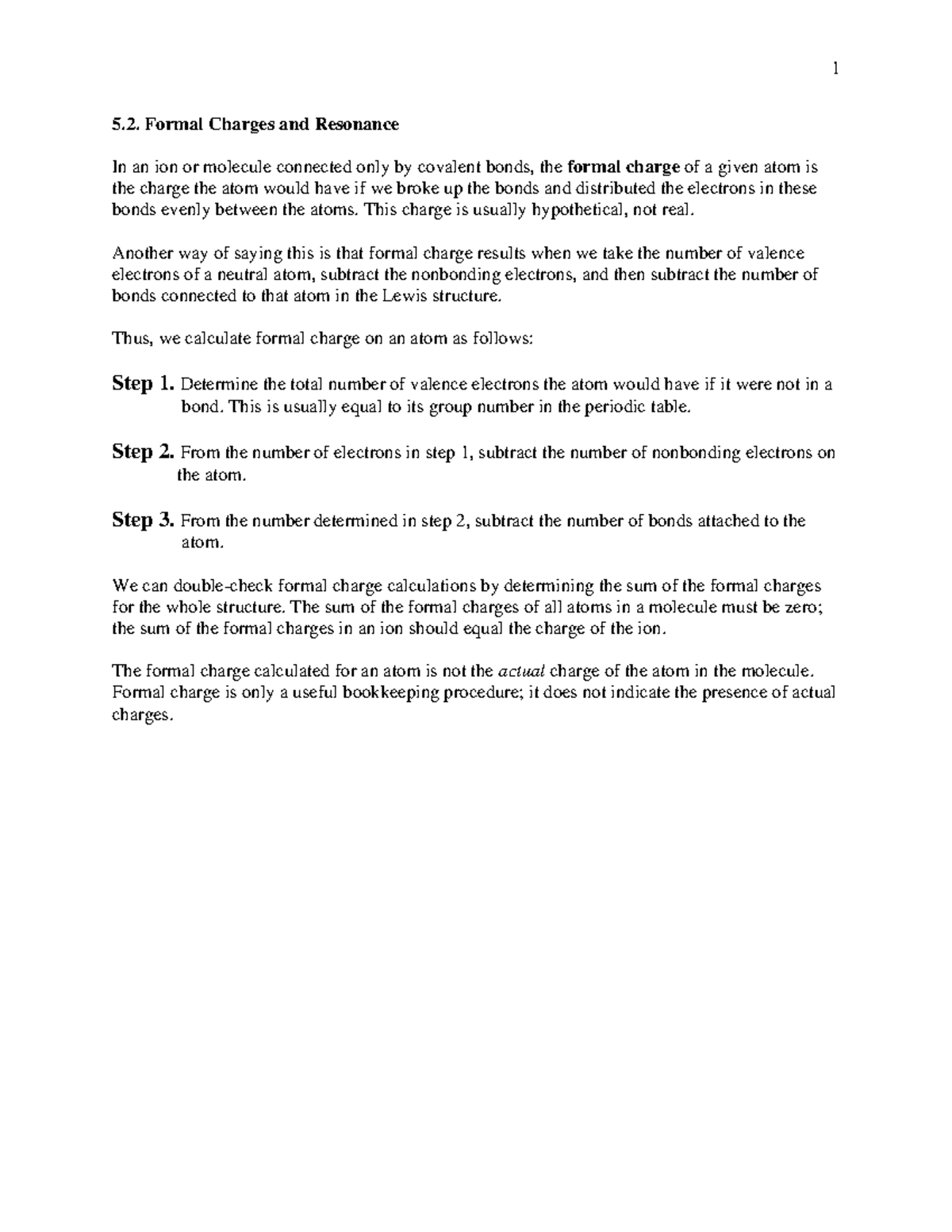 Formal Charges and Resonance: A Study Guide for Chem 101 - Studocu