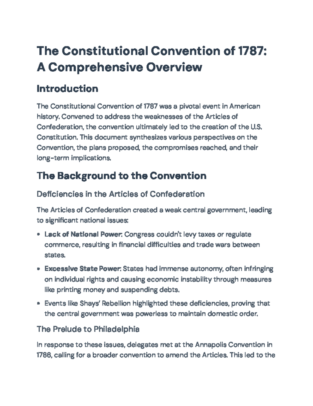The Constitutional Convention of 1787: Key Compromises and Outcomes ...