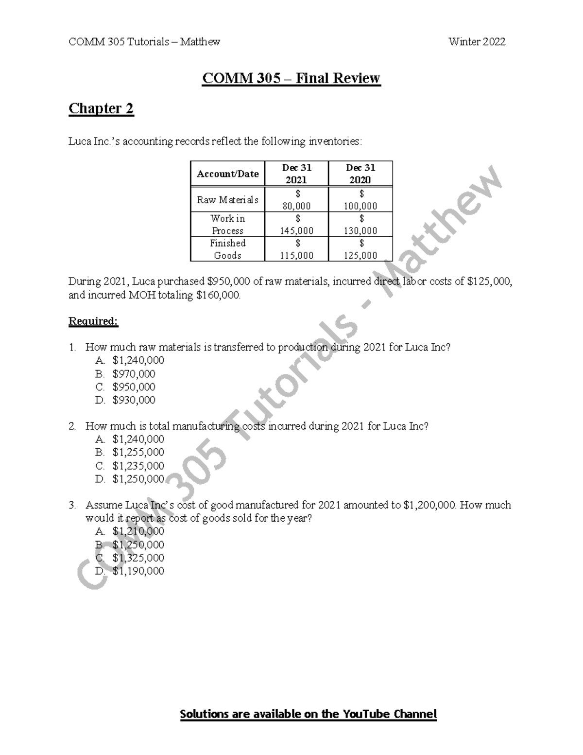Final Review for COMM 305: Key Concepts & Practice Questions - Studocu