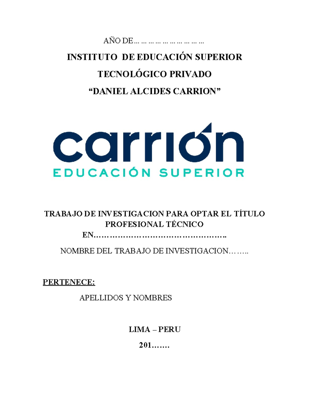 Estructura del Trabajo de Investigación 2024 - Instituto Alcides - Studocu
