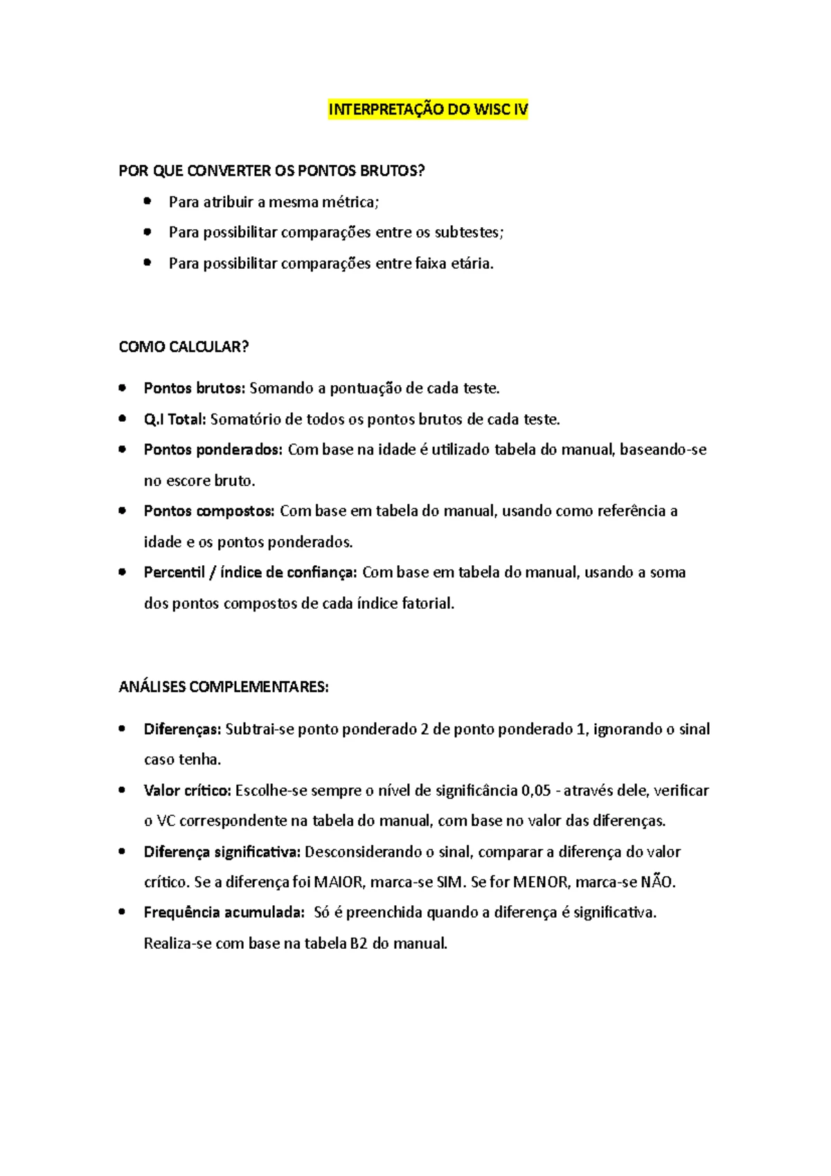 WISC IV - 15 Subtestes - SOBRE OS 15 SUBTESTES DO WISC-IV 1. CUBOS ...
