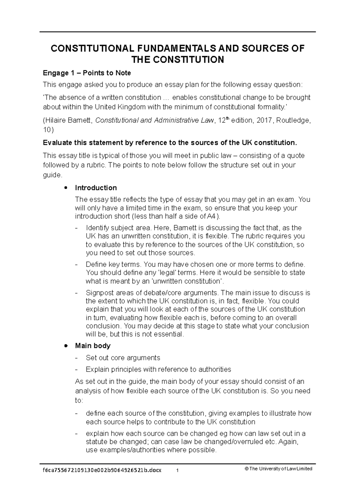 Evaluating Flexibility in the UK Constitution: A Critical Analysis - Studocu