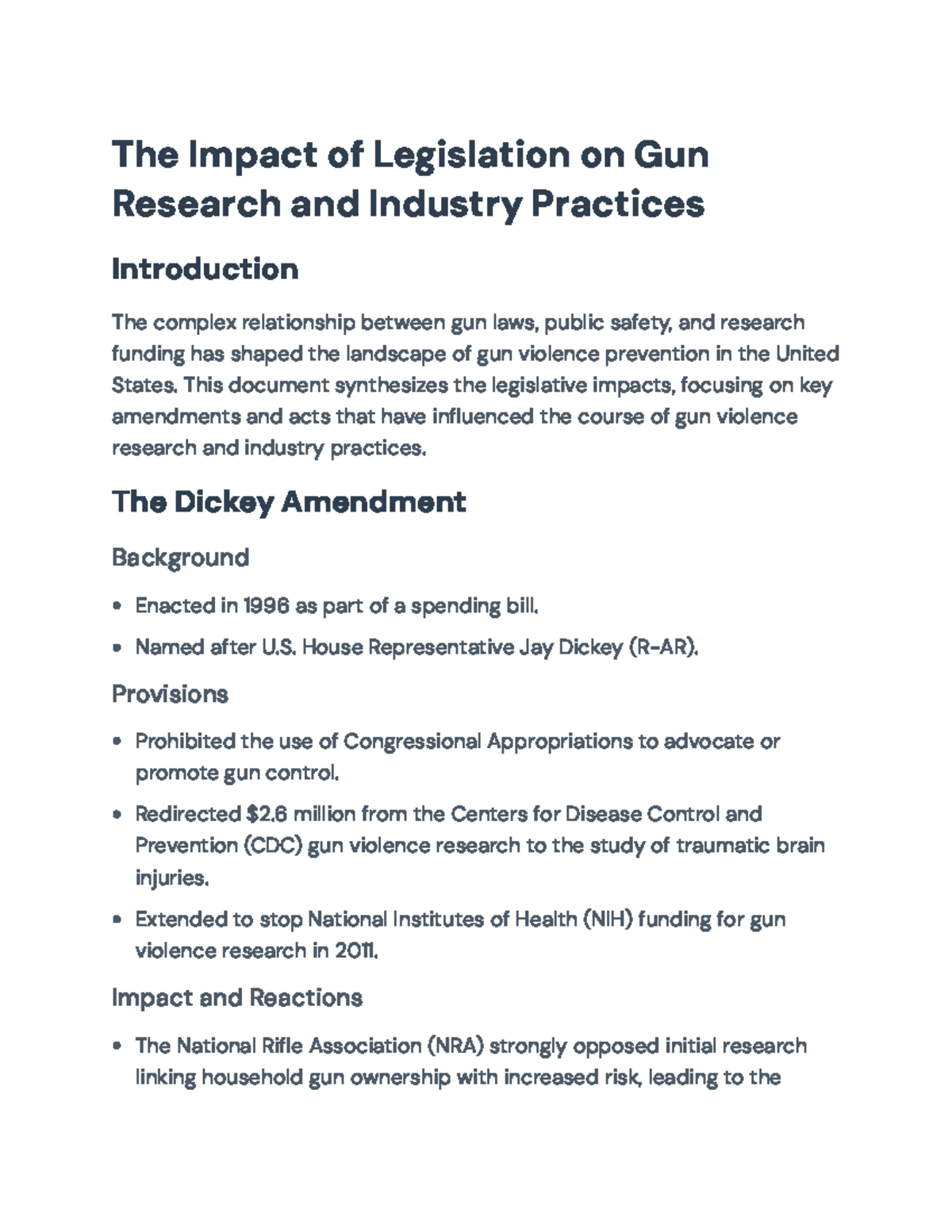 The Impact of Gun Legislation on Research and Industry Practices - The ...
