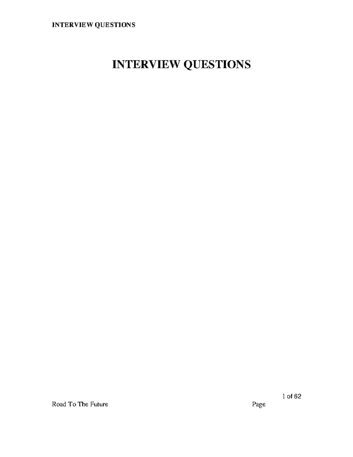 INTERVIEW QUESTIONS FOR INTERNAL AUDITOR POSITION (IA 101) - Studocu
