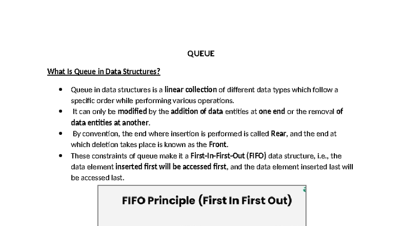 05 QUEUE: Understanding Queue in Data Structures - Studocu