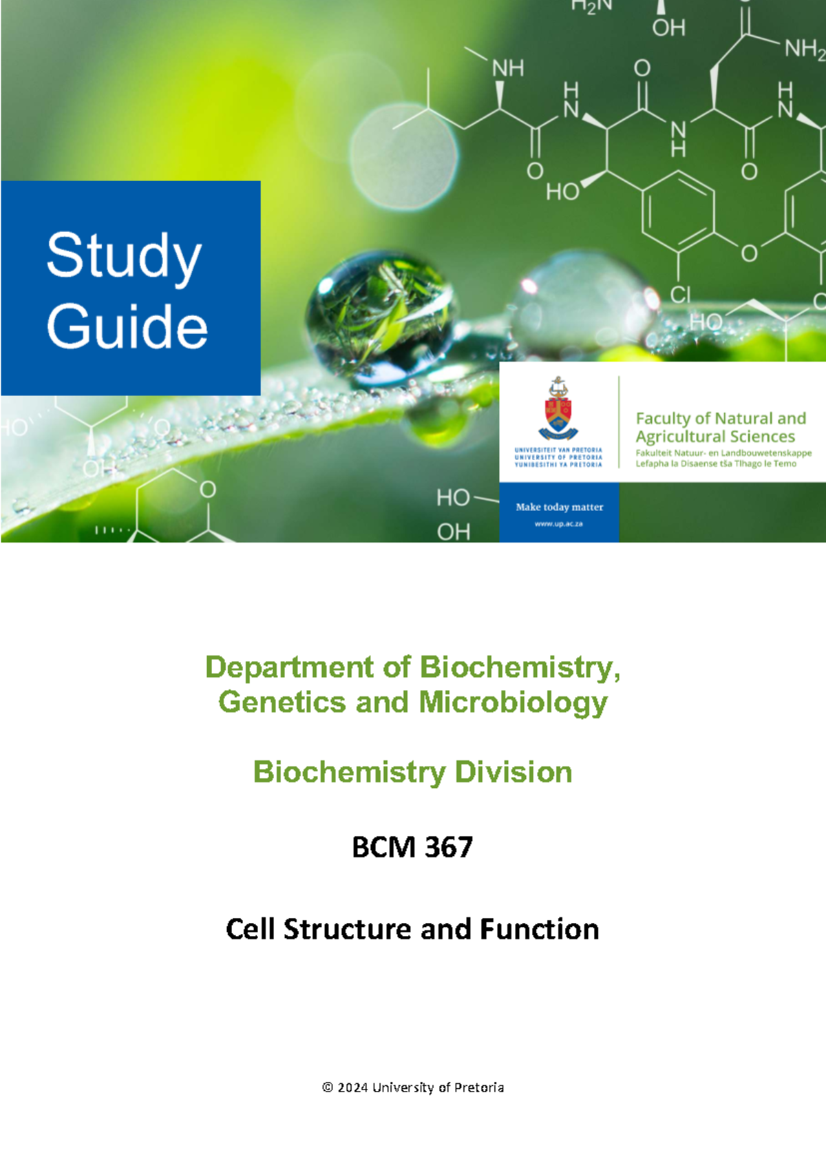 BCM 367 Study Guide: Cell Structure and Function 2024 - Studocu
