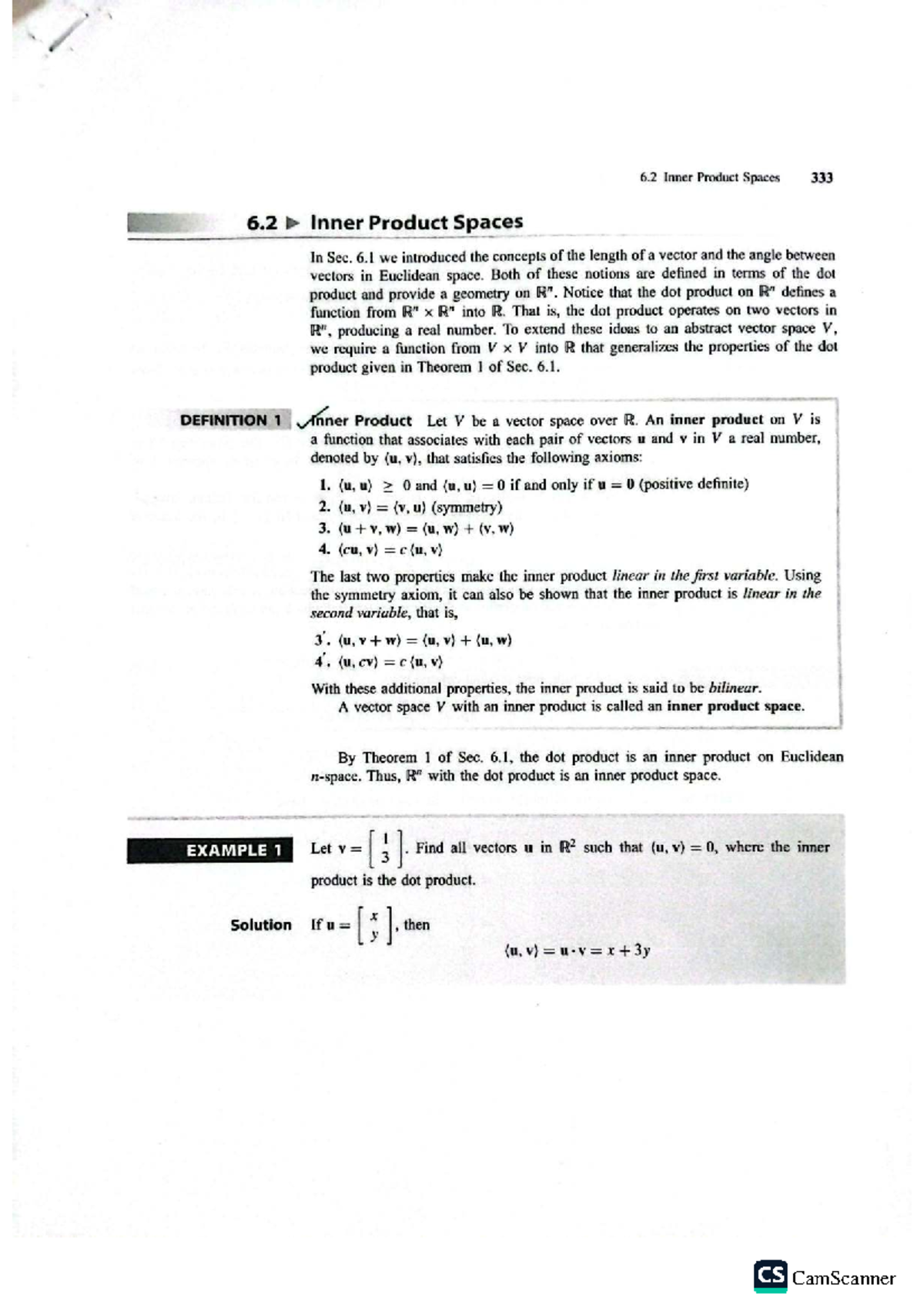 CS 334 Inner Product Spaces: Concepts and Examples - Studocu