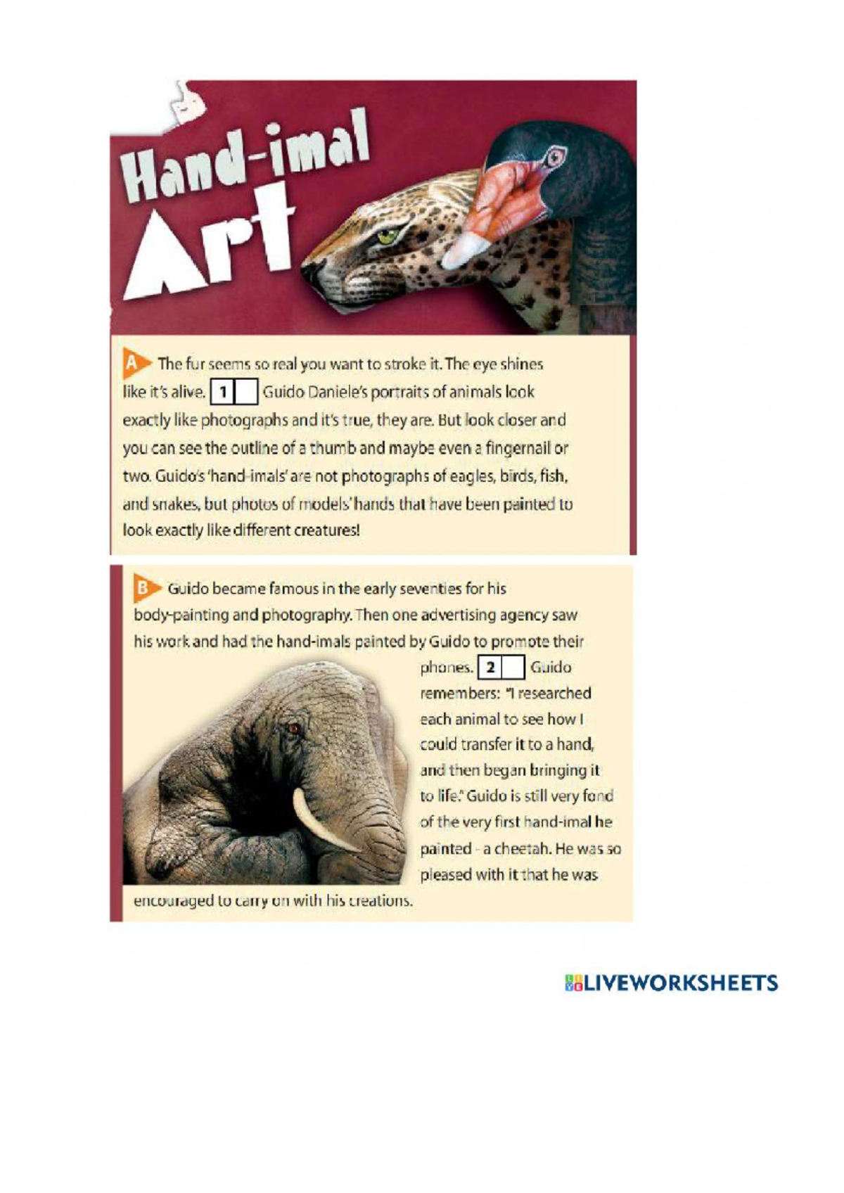 Art A: The Hyperrealist Creations of Guido - Reading B1+ Extra 2 - Studocu