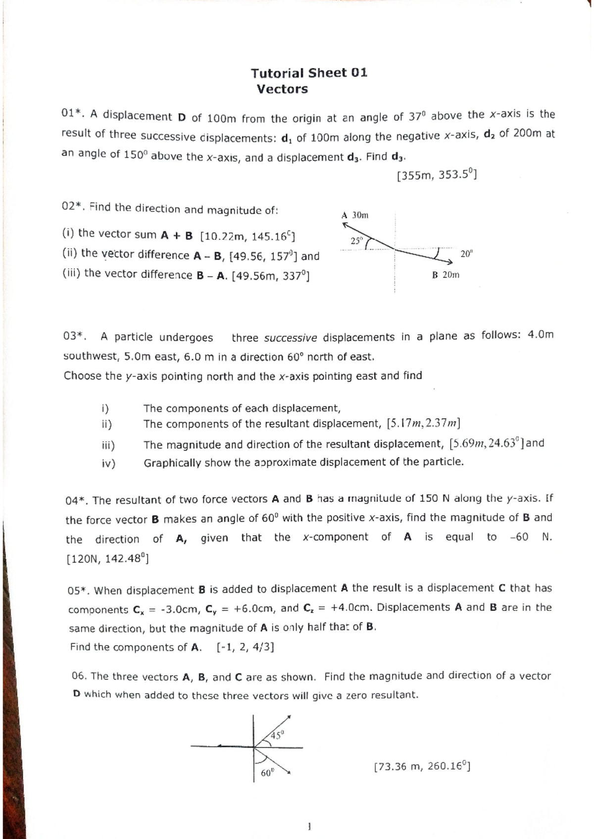 Phy 1010 Tutorial Sheets: Vectors, Laws of Motion, and Momentum - Studocu