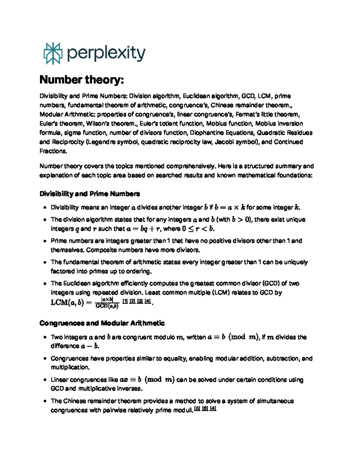 Number Theory: Divisibility, Primes, and Modular Arithmetic (CS173 ...
