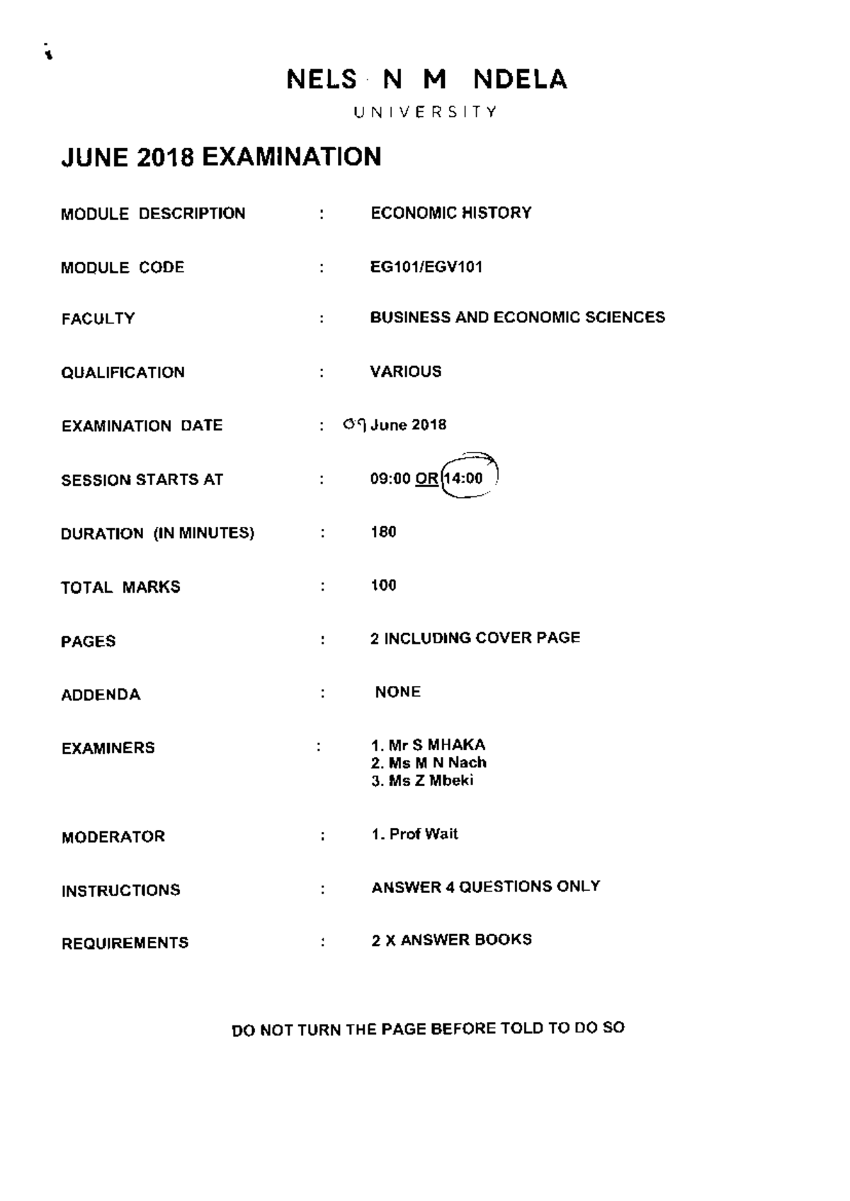 EG 101 Economic History Final Exam - June 2018 Details - Studocu