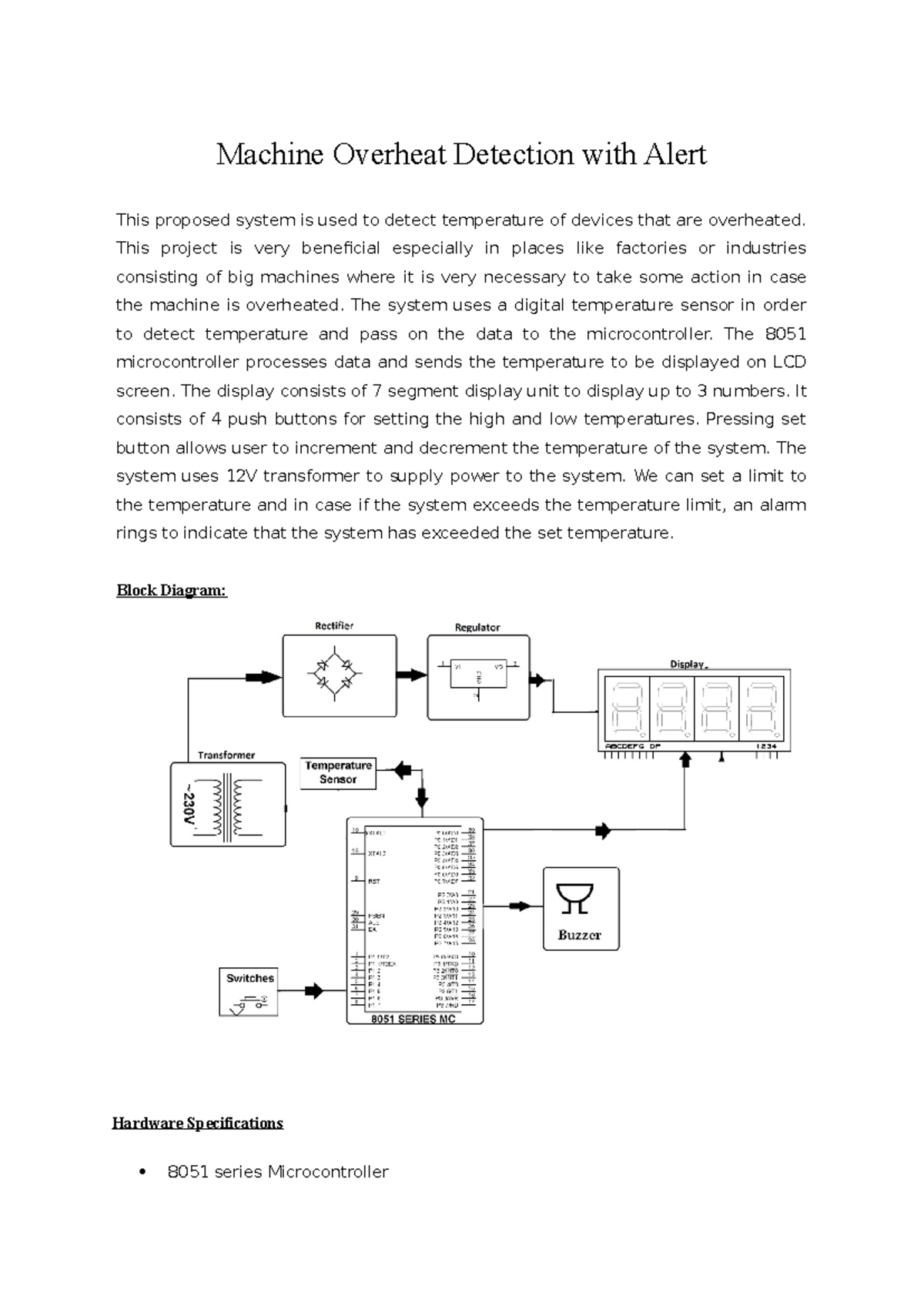 N187 - over heat dectection system - Machine Overheat Detection with ...