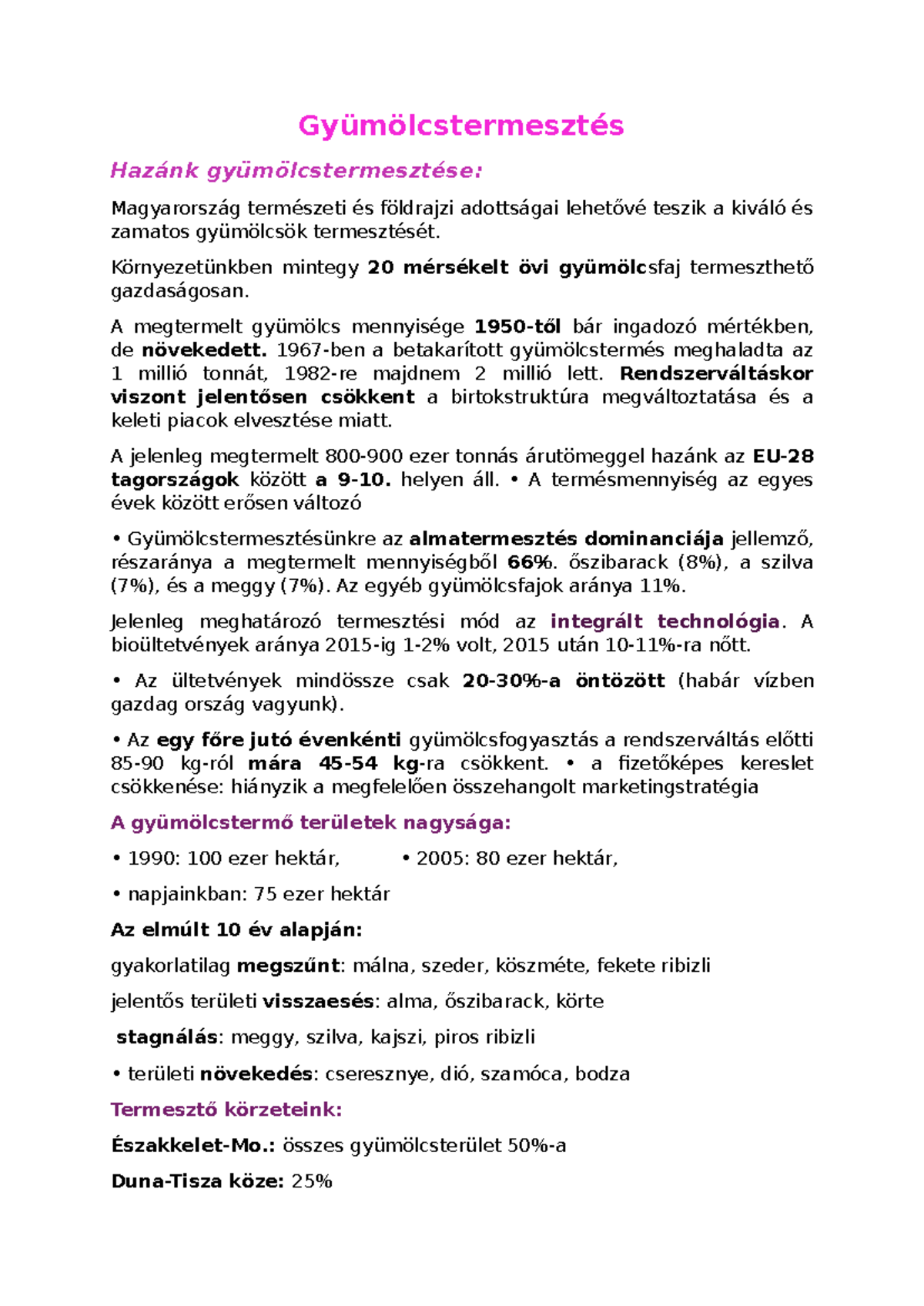 Gyumolcs - Kertészet - Gyümölcstermesztés Hazánk gyümölcstermesztése ...