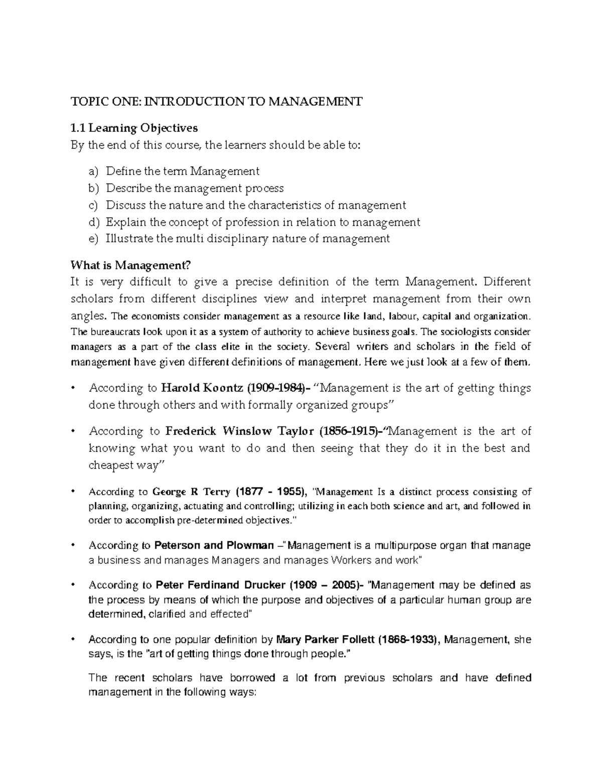 Introduction to Management: Key Concepts and Processes - Studocu