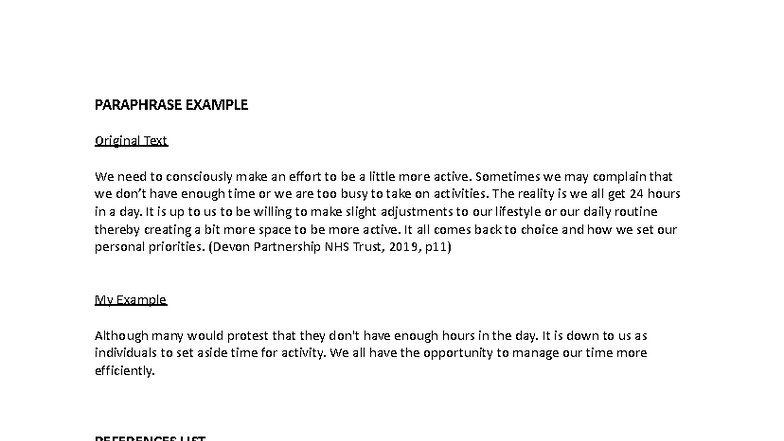 Paraphrase and Quotation Examples for ENG101 - Studocu