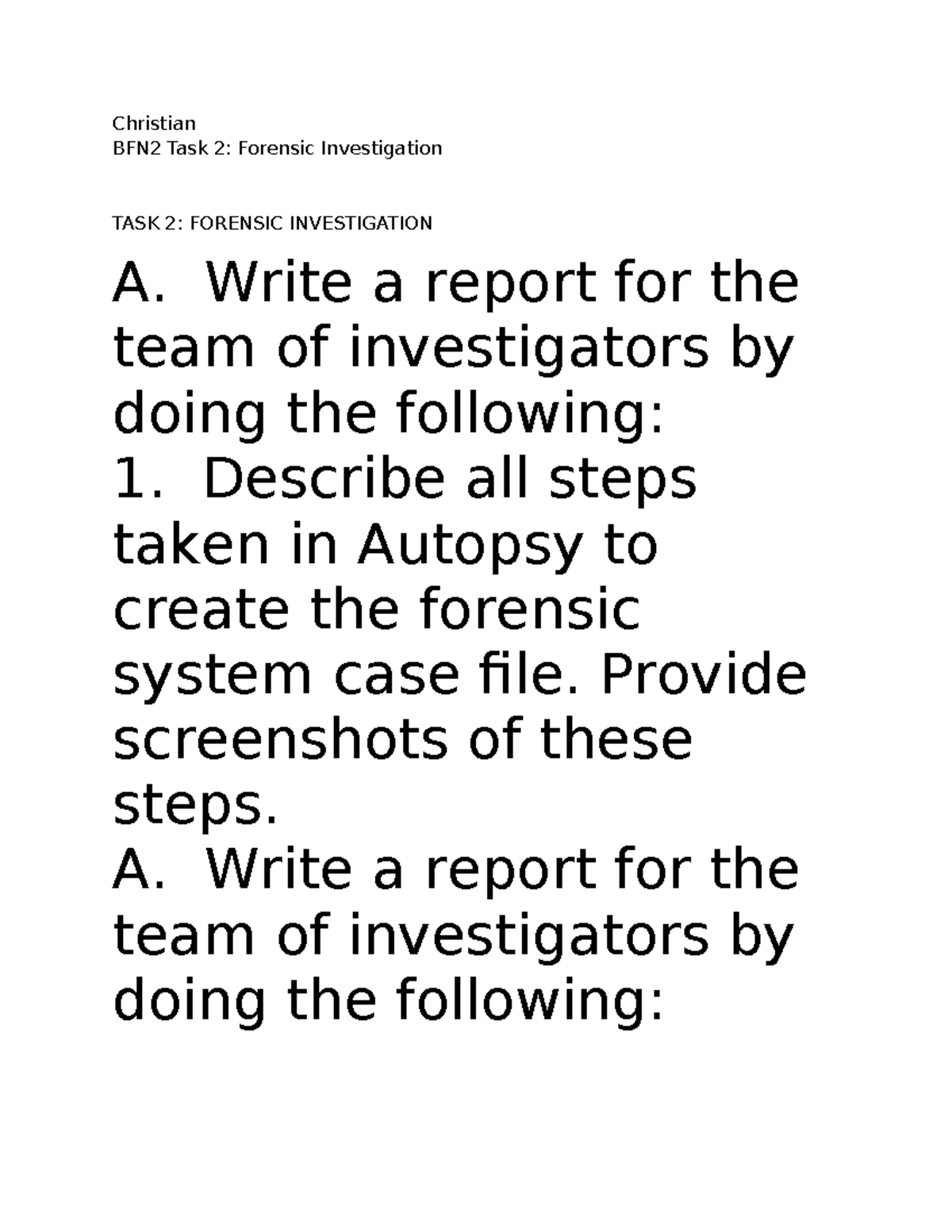 Task2Digital Forensics - Christian BFN2 Task 2: Forensic Investigation ...