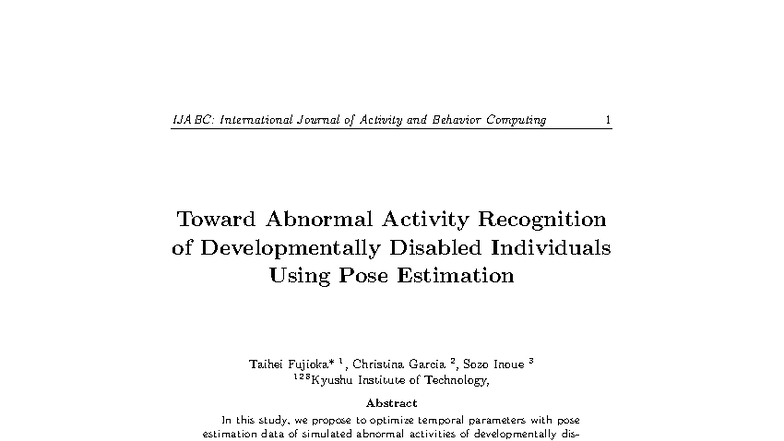 IJABC: Abnormal Activity Recognition for Developmentally Disabled Using ...